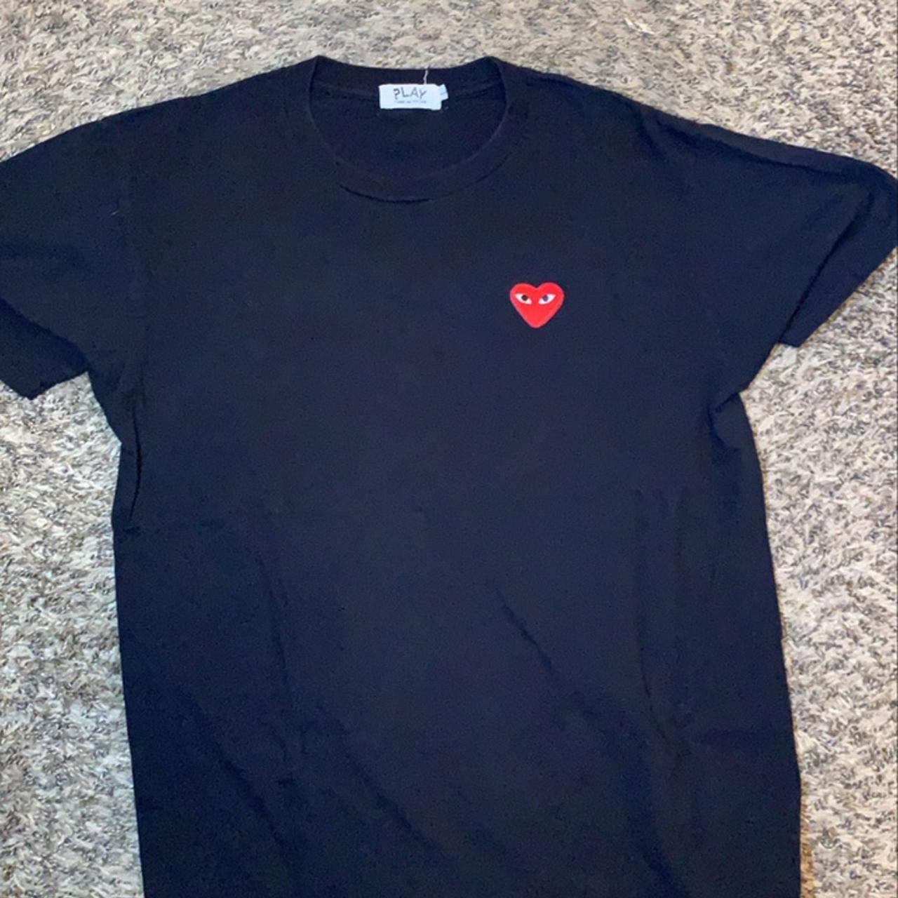 CDG PLAY BLACK T-SHIRT size L fits like a... - Depop