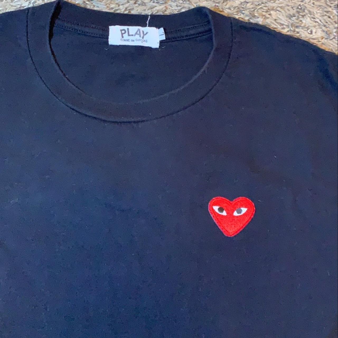 CDG PLAY BLACK T-SHIRT size L fits like a... - Depop