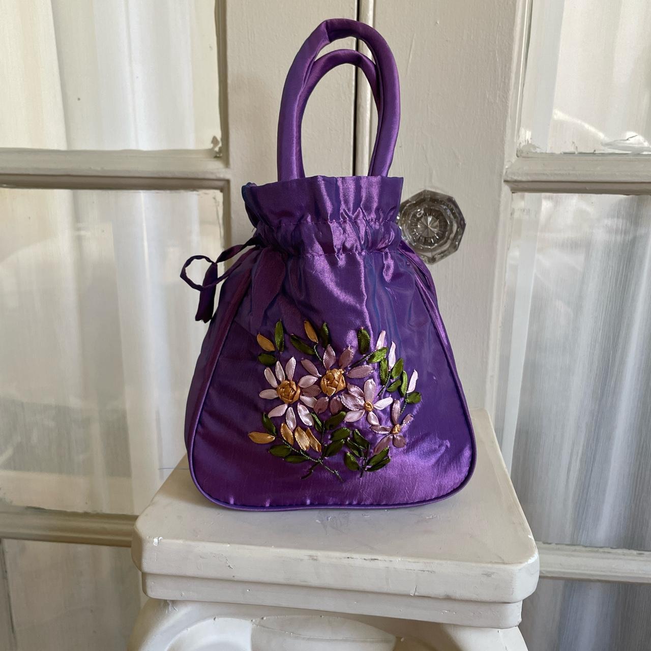 PURPLE IRIDESCENT MINI BAG • the cutest purple mini... - Depop