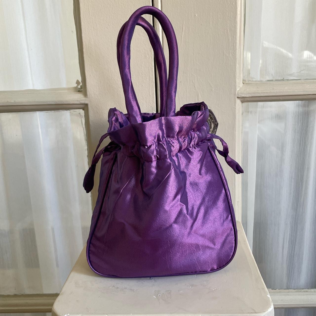PURPLE IRIDESCENT MINI BAG • the cutest purple mini... - Depop