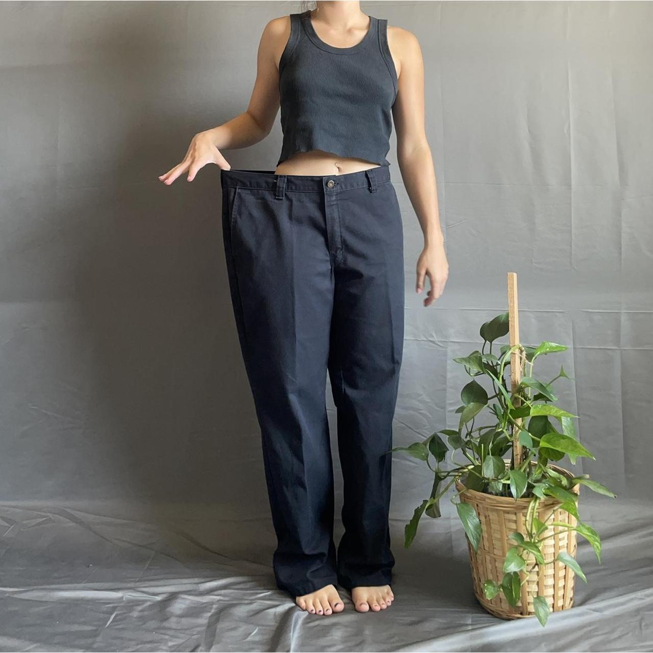 Dickies faded black wide leg pants slacks The... - Depop