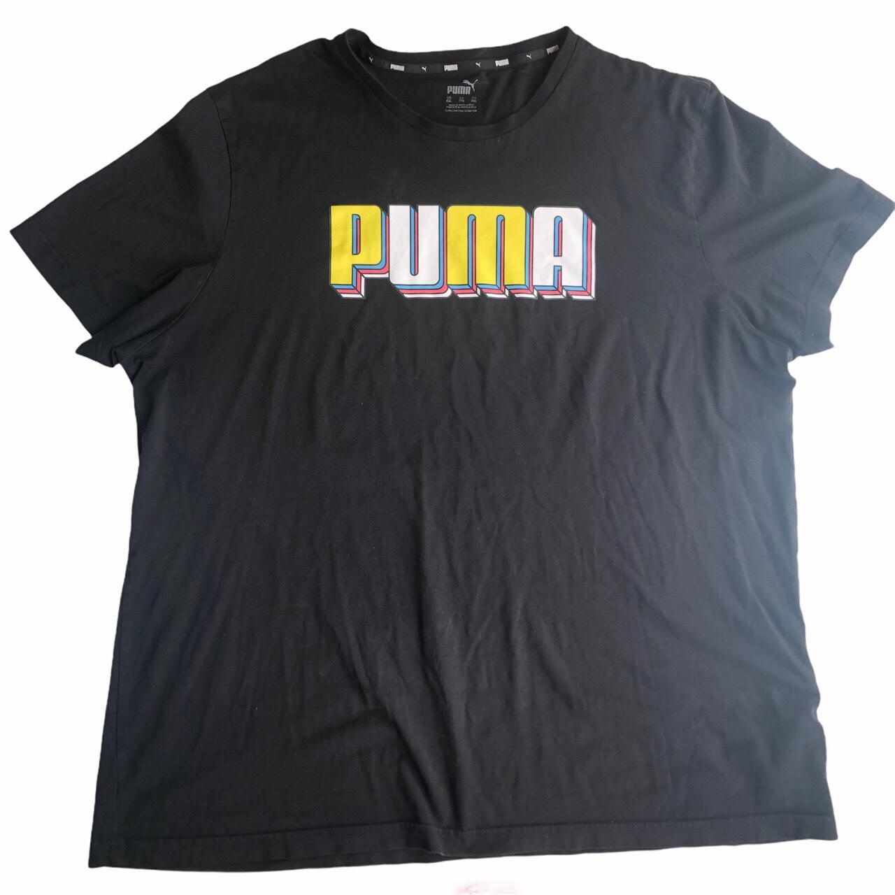 Puma Double Sided Shirt Black/Multi-Color “Puma... - Depop