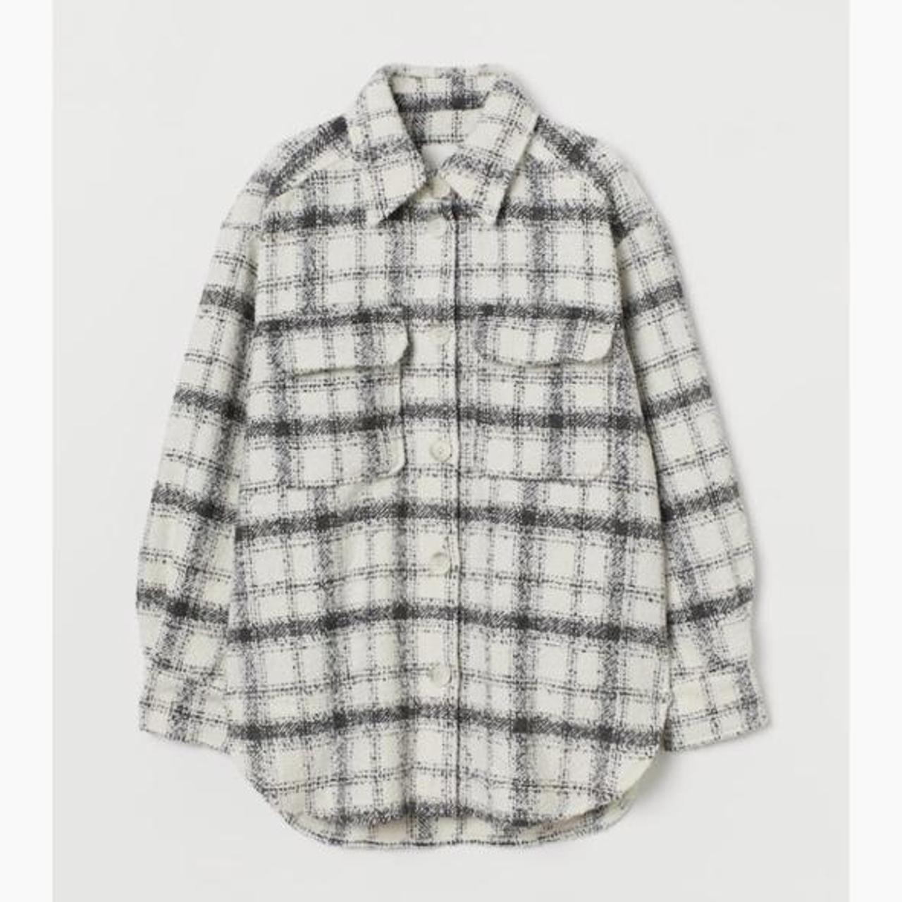 H&M checked shacket Check jacket Shacket in a soft... - Depop