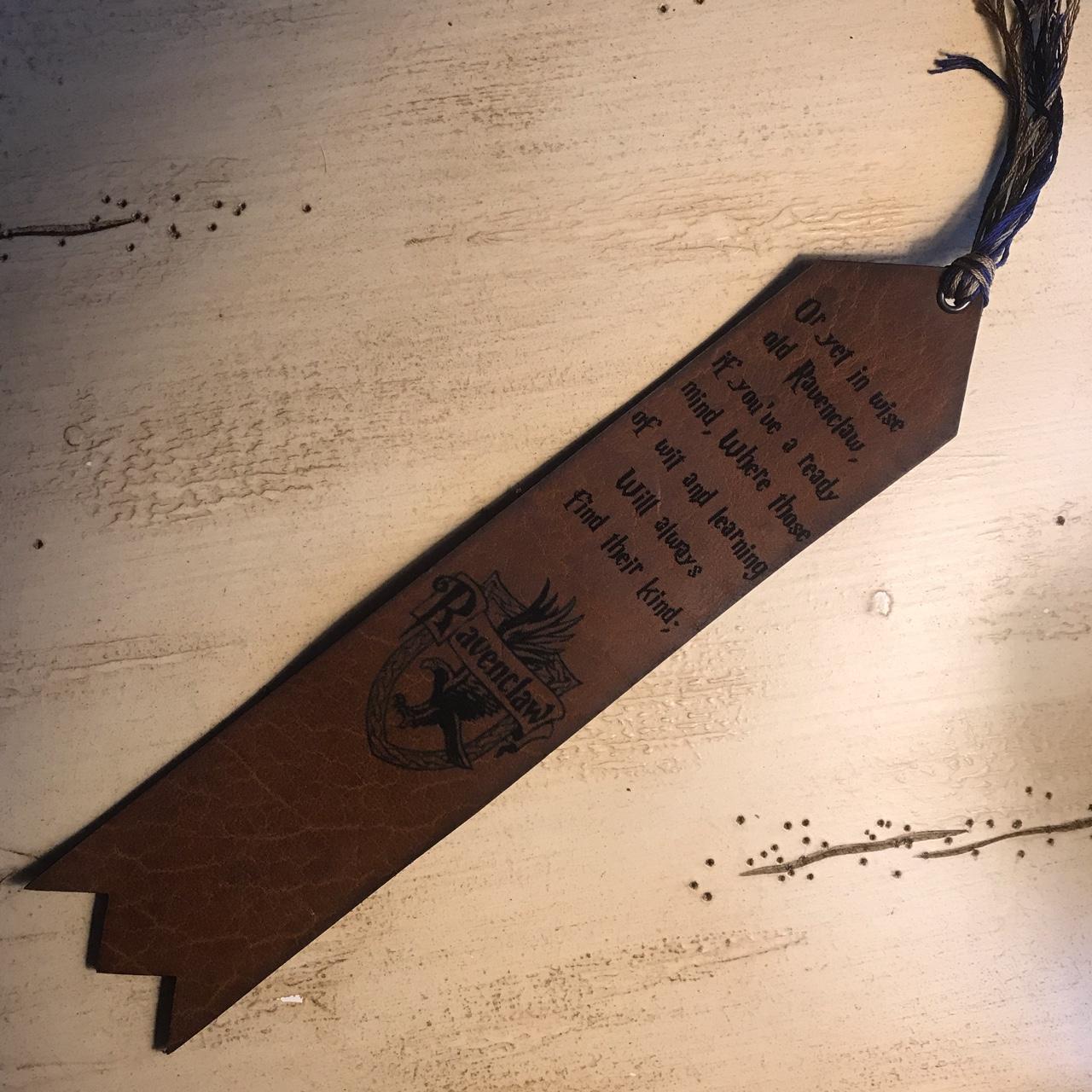 Real leather Harry Potter Ravenclaw bookmark.... - Depop