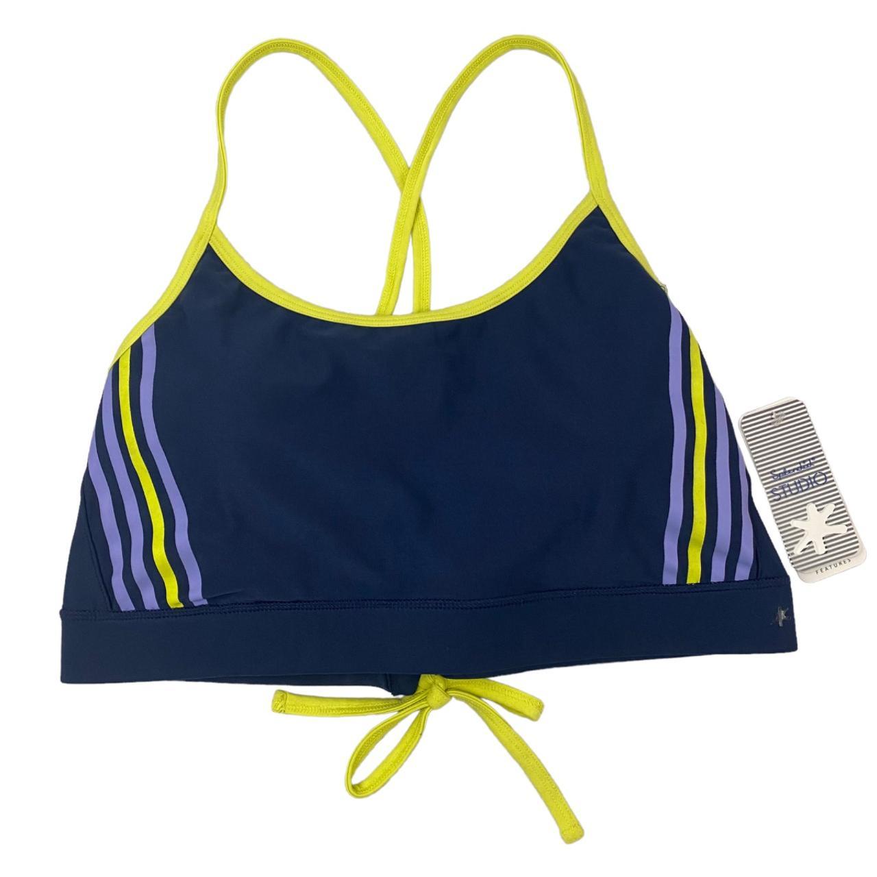 Splendid Studio Women's Navy Blue Peacoat Striped... - Depop