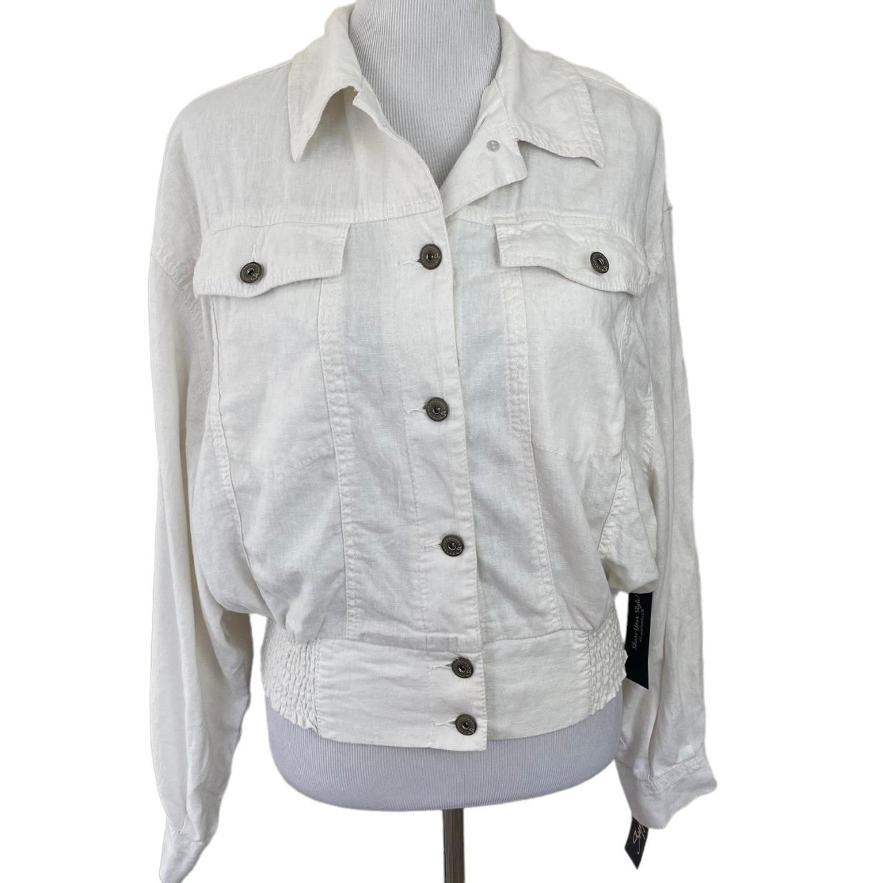 Unionbay Women's White Linen Blend Long Sleeve... - Depop