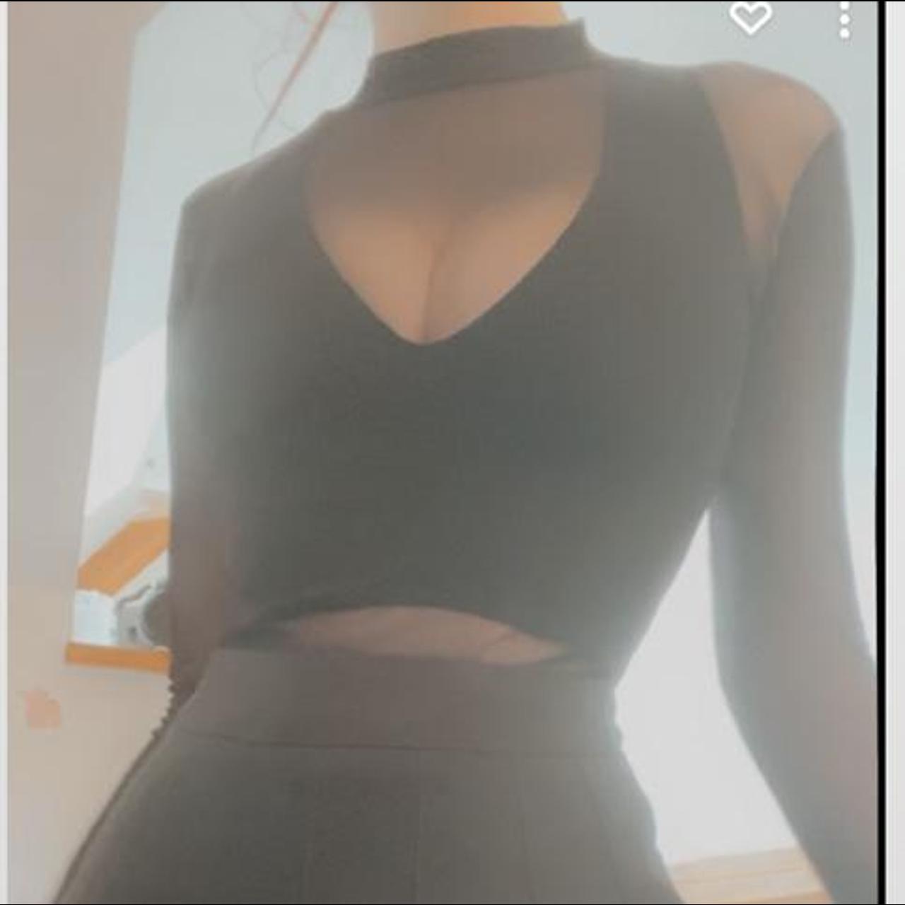 Black Sheer Mesh Bodysuit From Boohoo In Perfect Depop