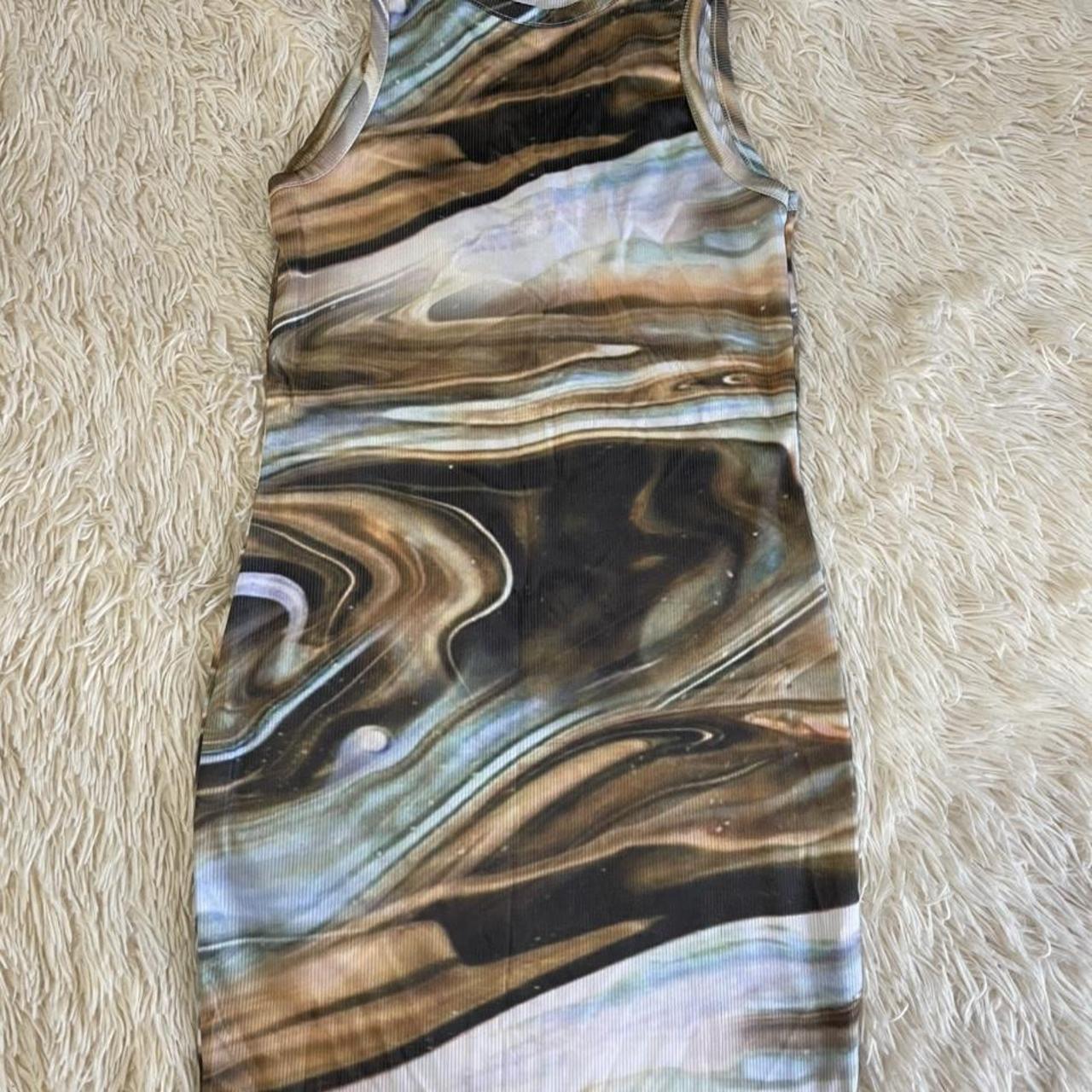Marble printed bodycon dress from PRETTY LITTLE THING - Depop