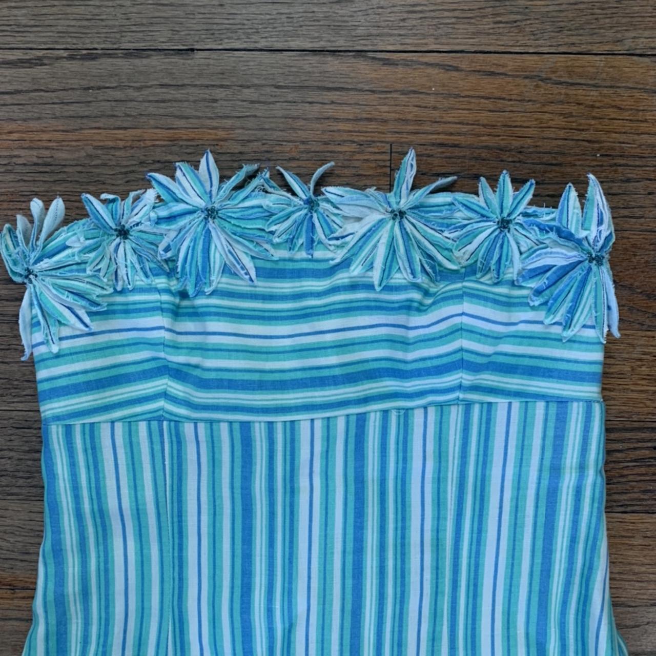 amazing Muse striped floral dress strapless with... - Depop