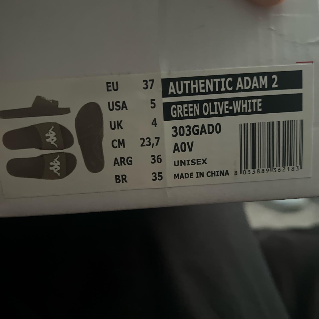 Kappa army green slides size 5 in men! Never worn - Depop