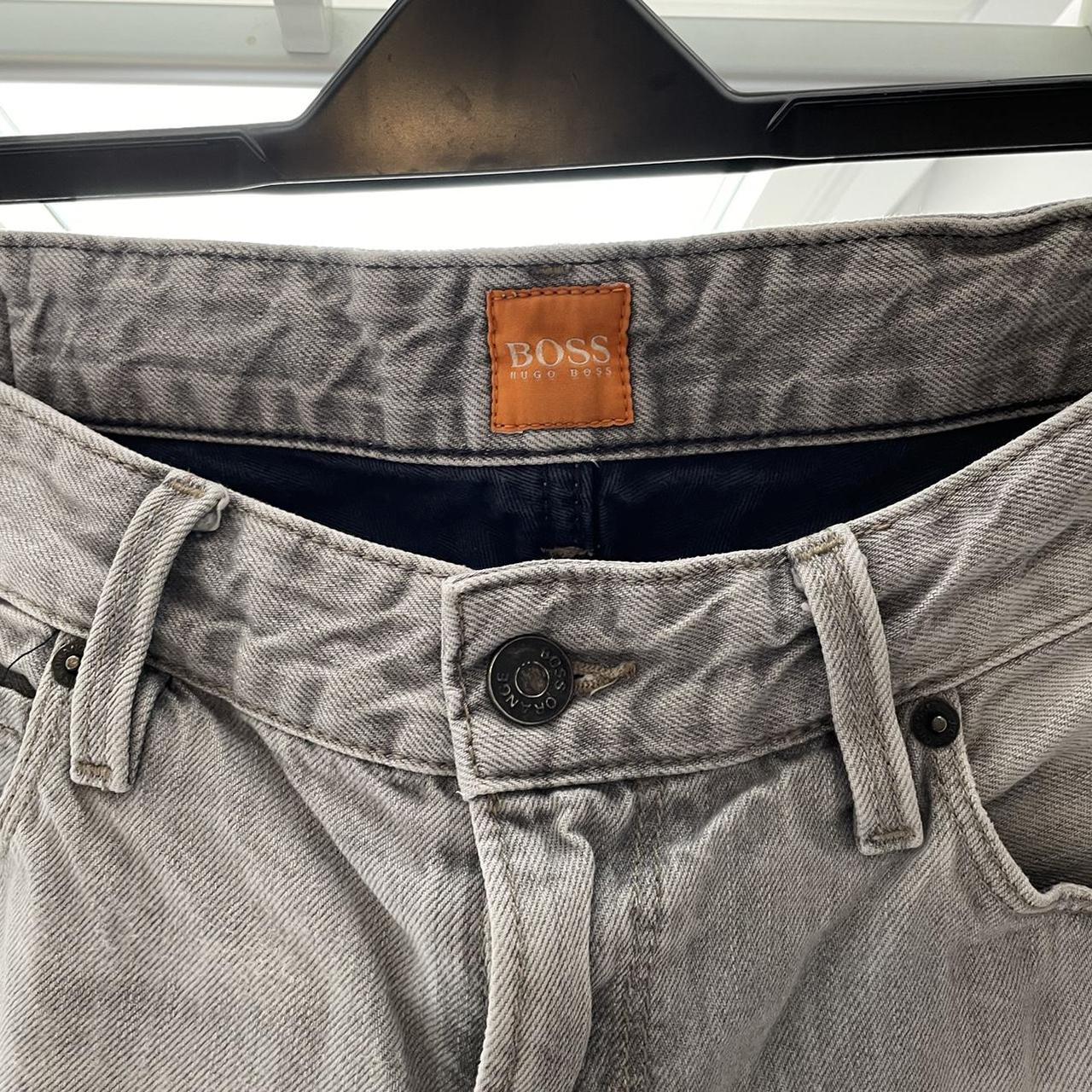 Hugo Boss, grey wash jean shorts! Great fit.... - Depop