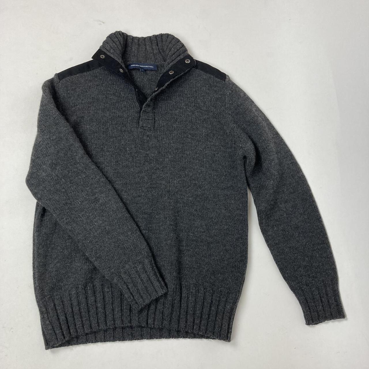 French Connection quarter snap sweater lapel... - Depop