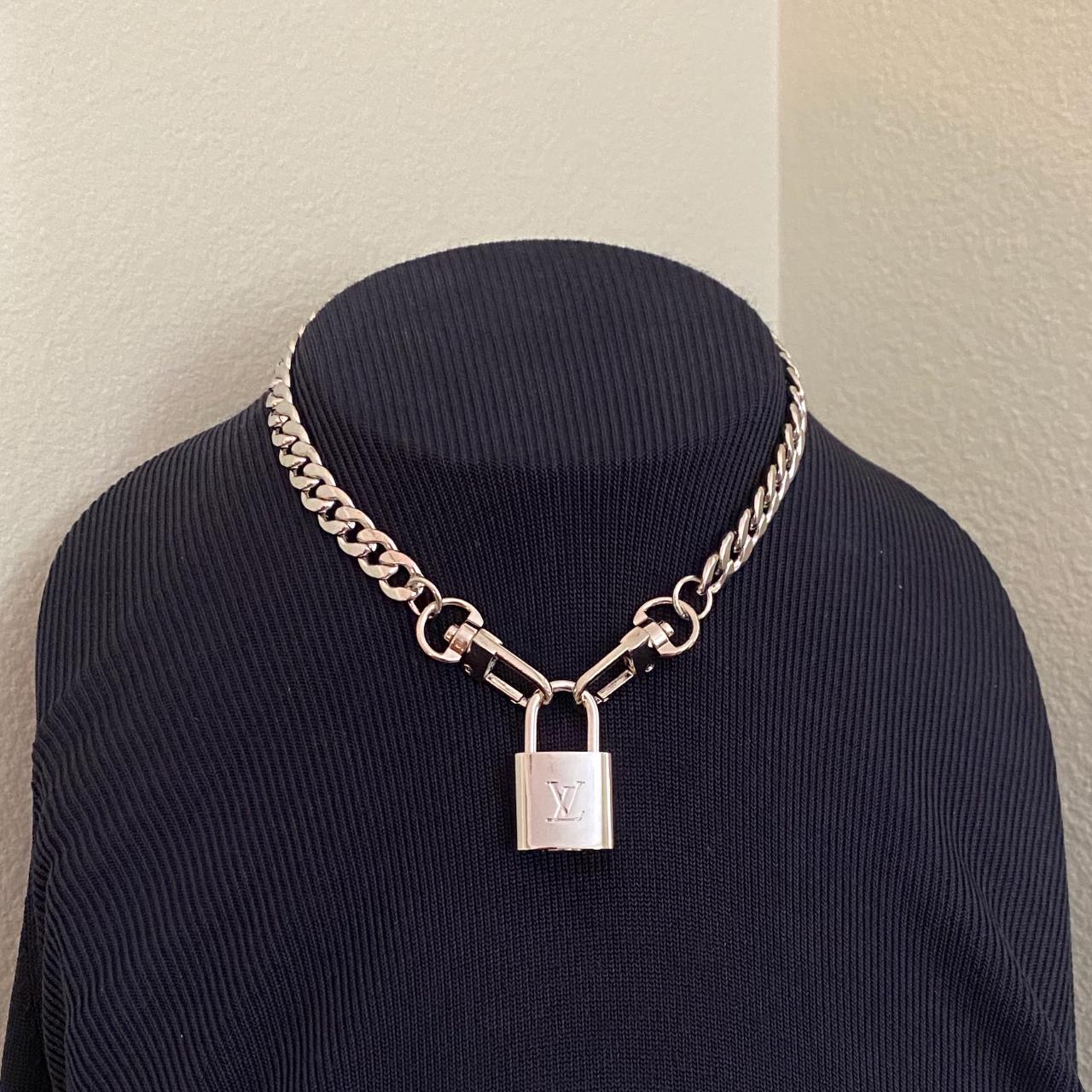 Authentic upcycled silver toned Louis Vuitton lock... - Depop