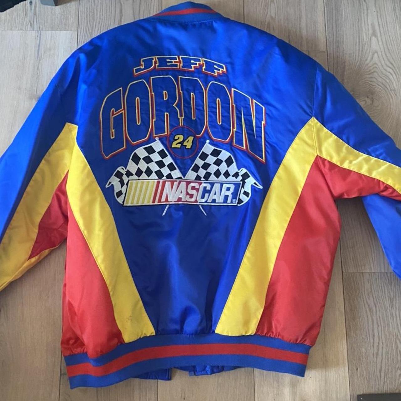 NASCAR Men's Blue and Red Jacket | Depop