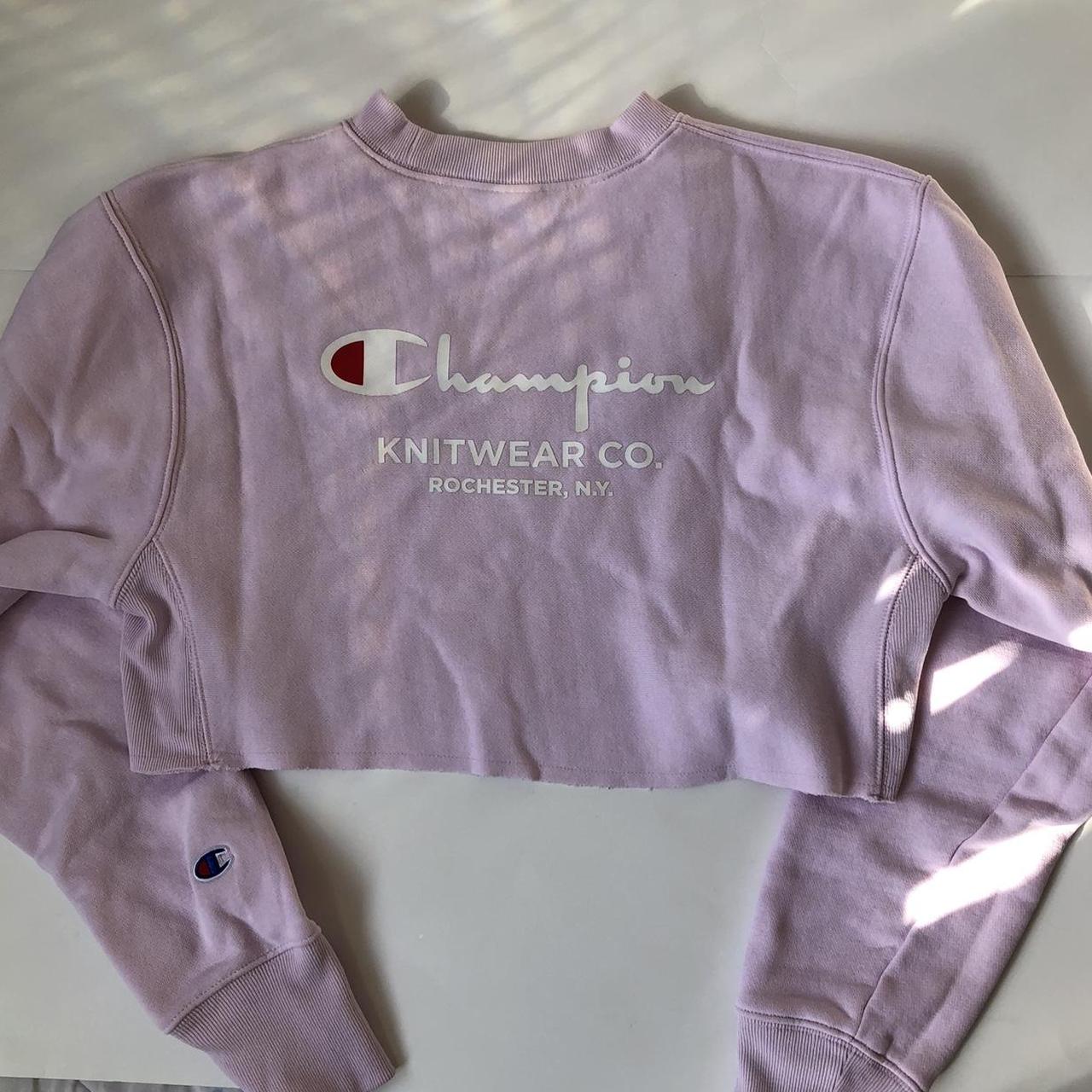 Champion Women's Pink Jumper | Depop