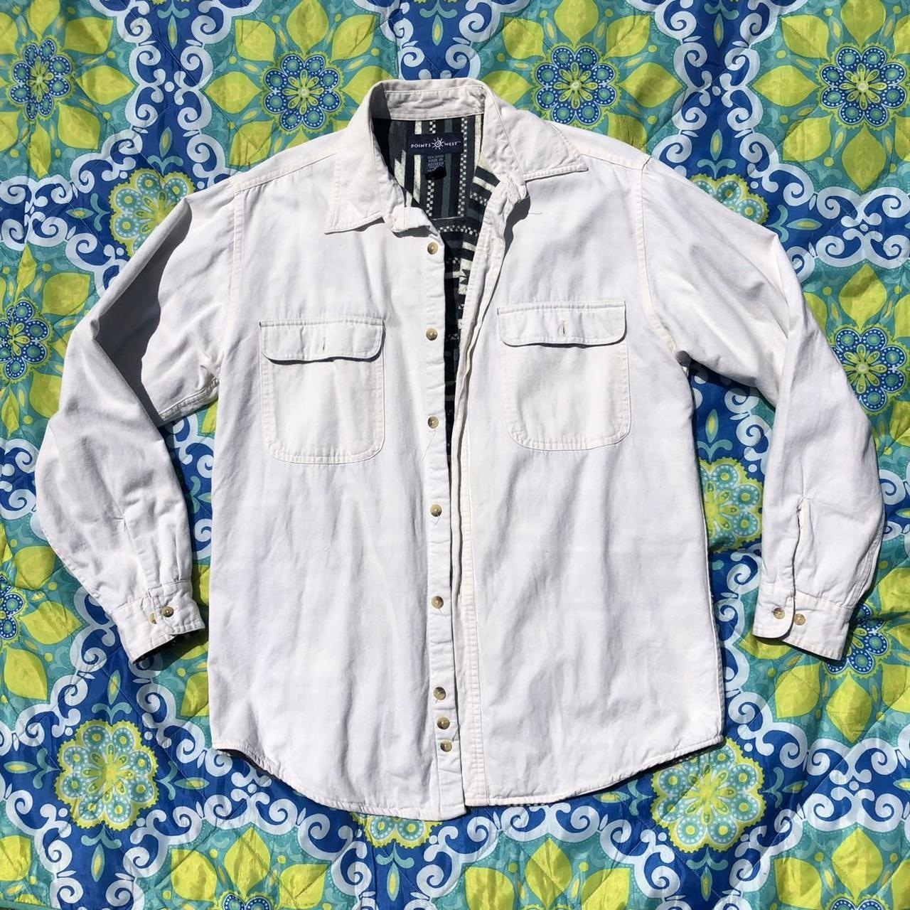 Mens white out wear button up Cute as a jacket Very... - Depop