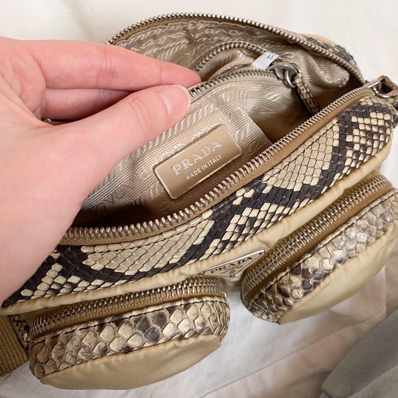 Rare vintage Nylon & Python trim shoulder... - Depop