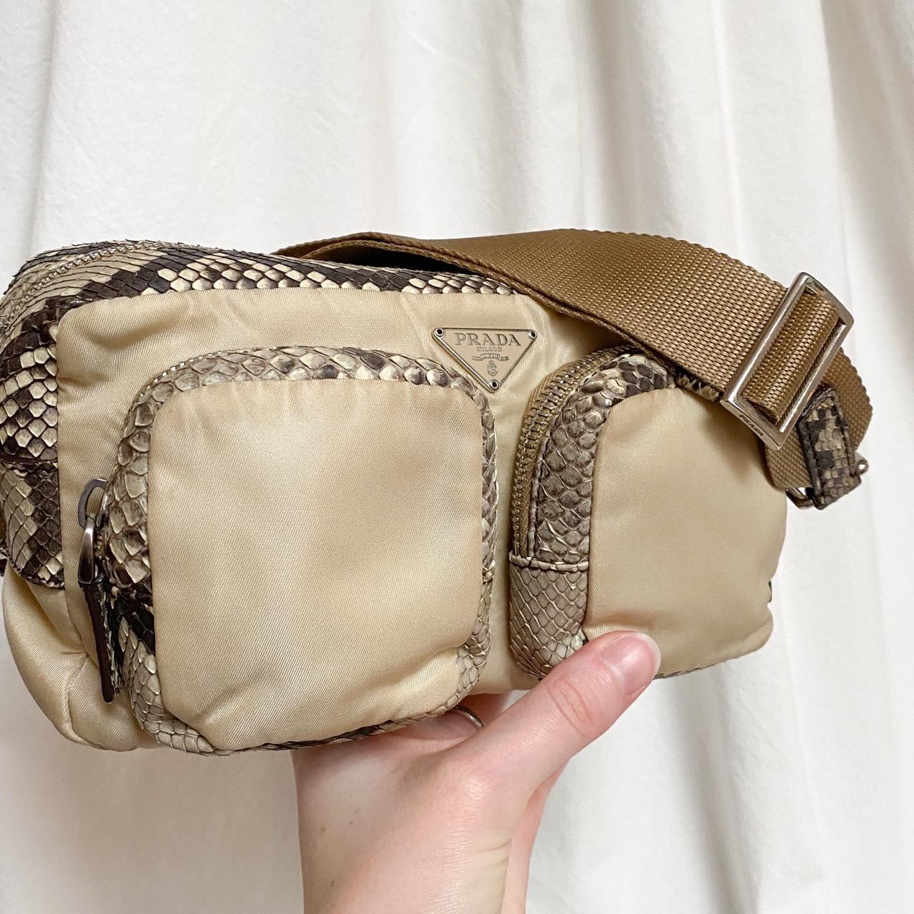 Rare vintage Nylon & Python trim shoulder... - Depop