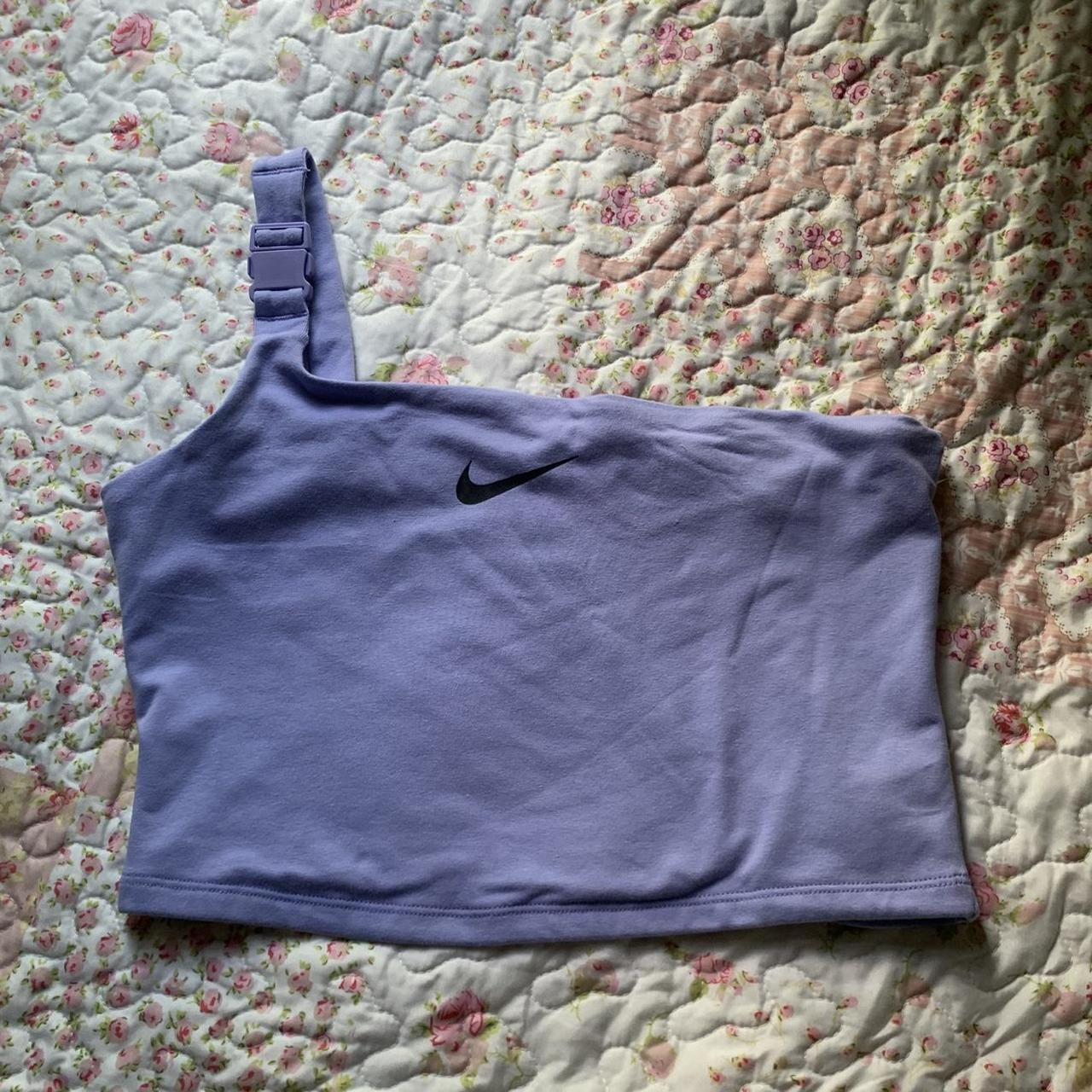Purple lavender Nike one shoulder cropped top •... - Depop