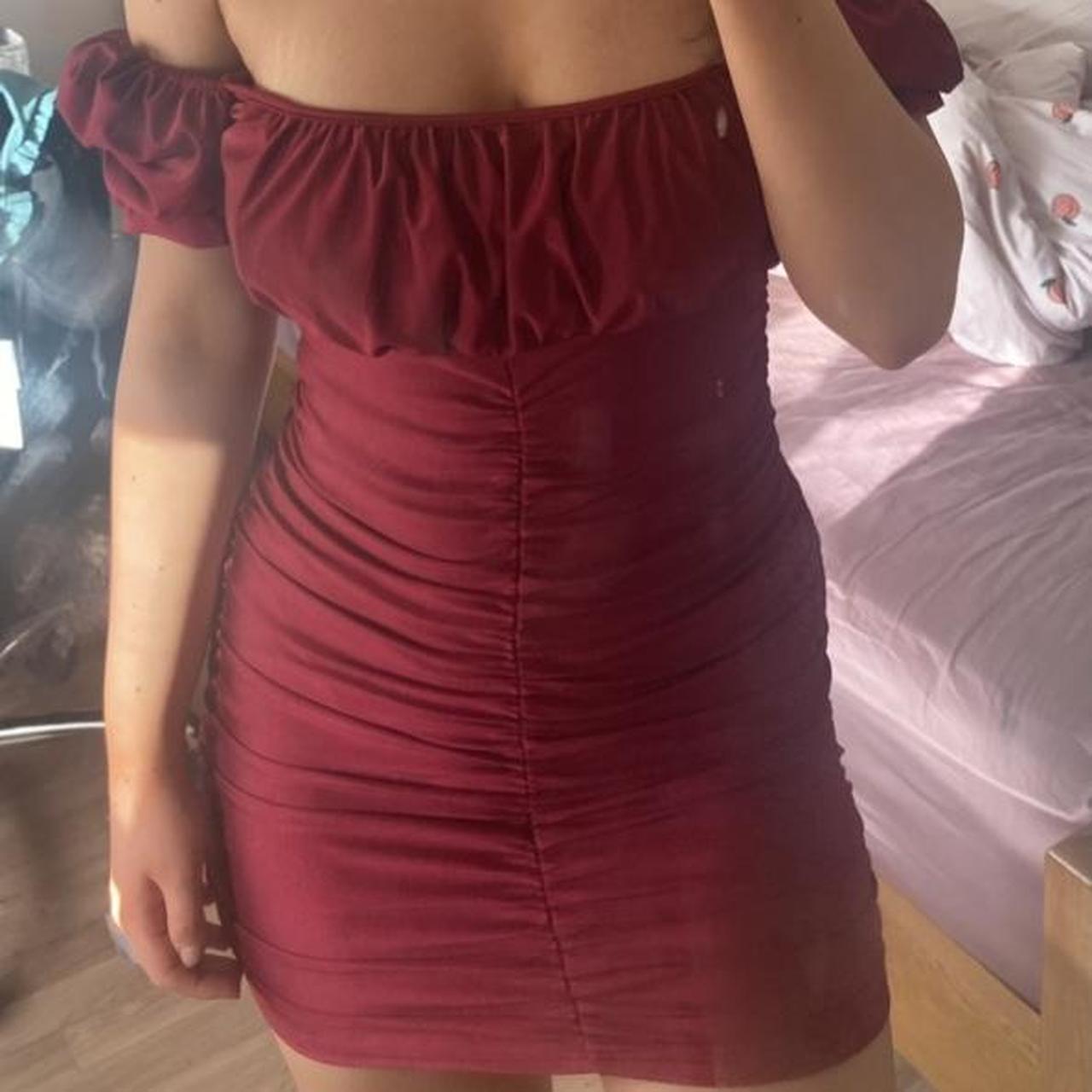 Bum scrunch red dress, free shipping x #party... - Depop
