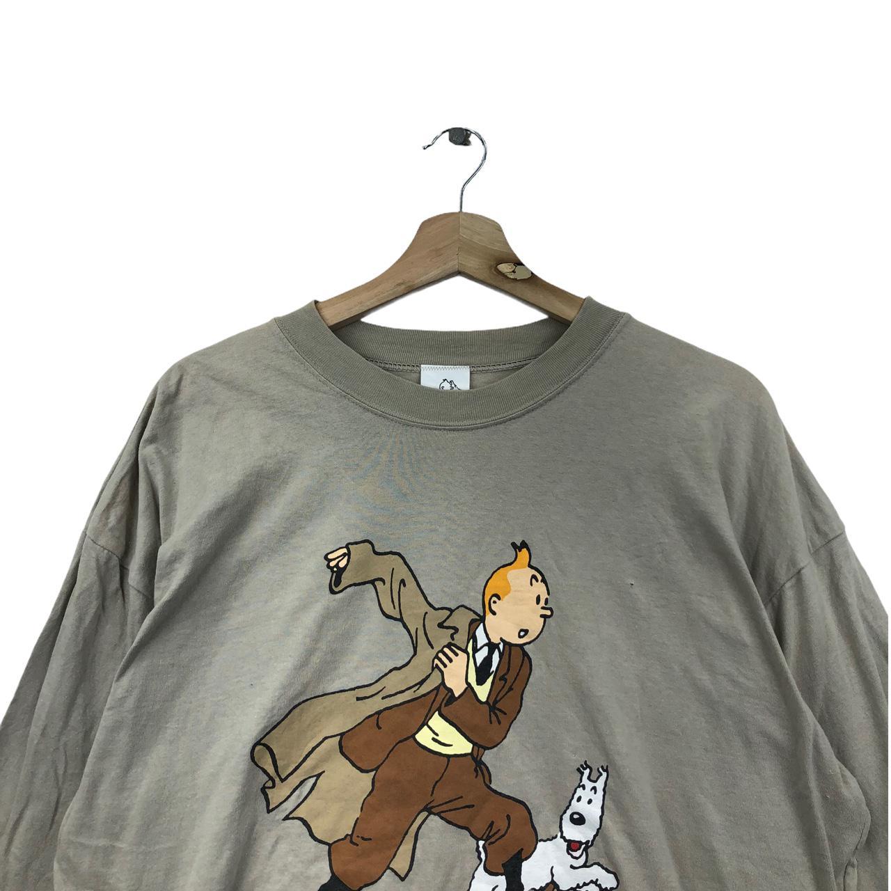 Vtg TINTIN ADVENTURES CARTOON Anime Herge Snowy Tee... - Depop