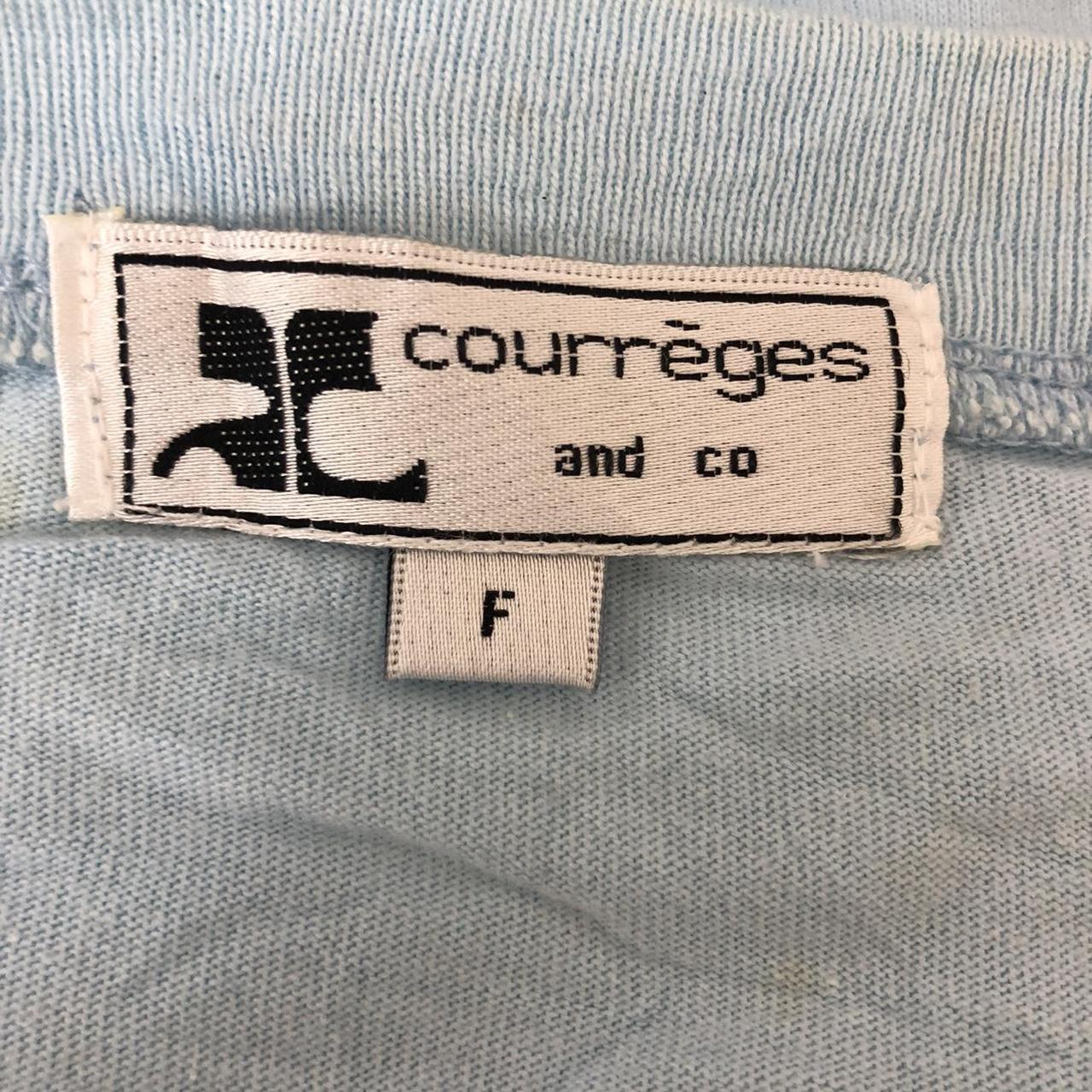 Vtg COURREGES PARIS EMBROIDERY Logo Tee Shirt Hard... - Depop