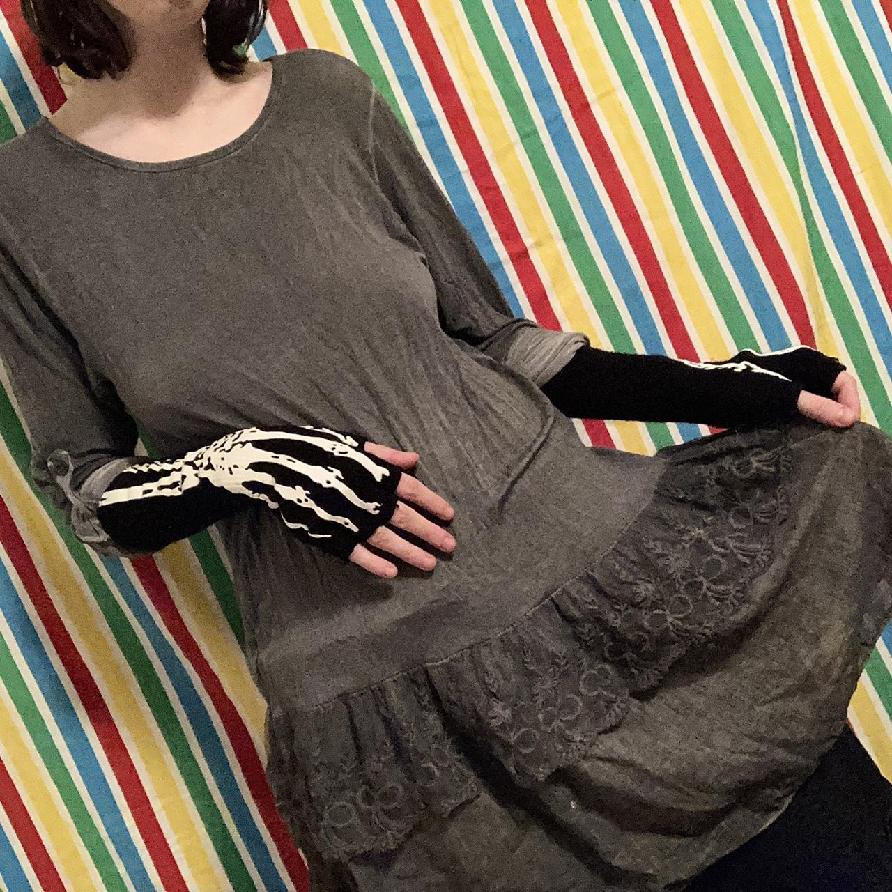 Modern/y2k long gray shirt dress, somewhat sheer and... - Depop