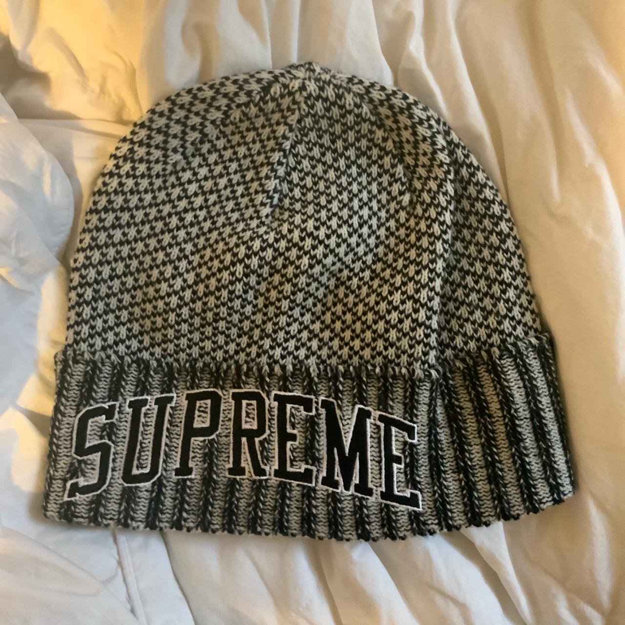 Supreme New York black and white knit fair isle... - Depop