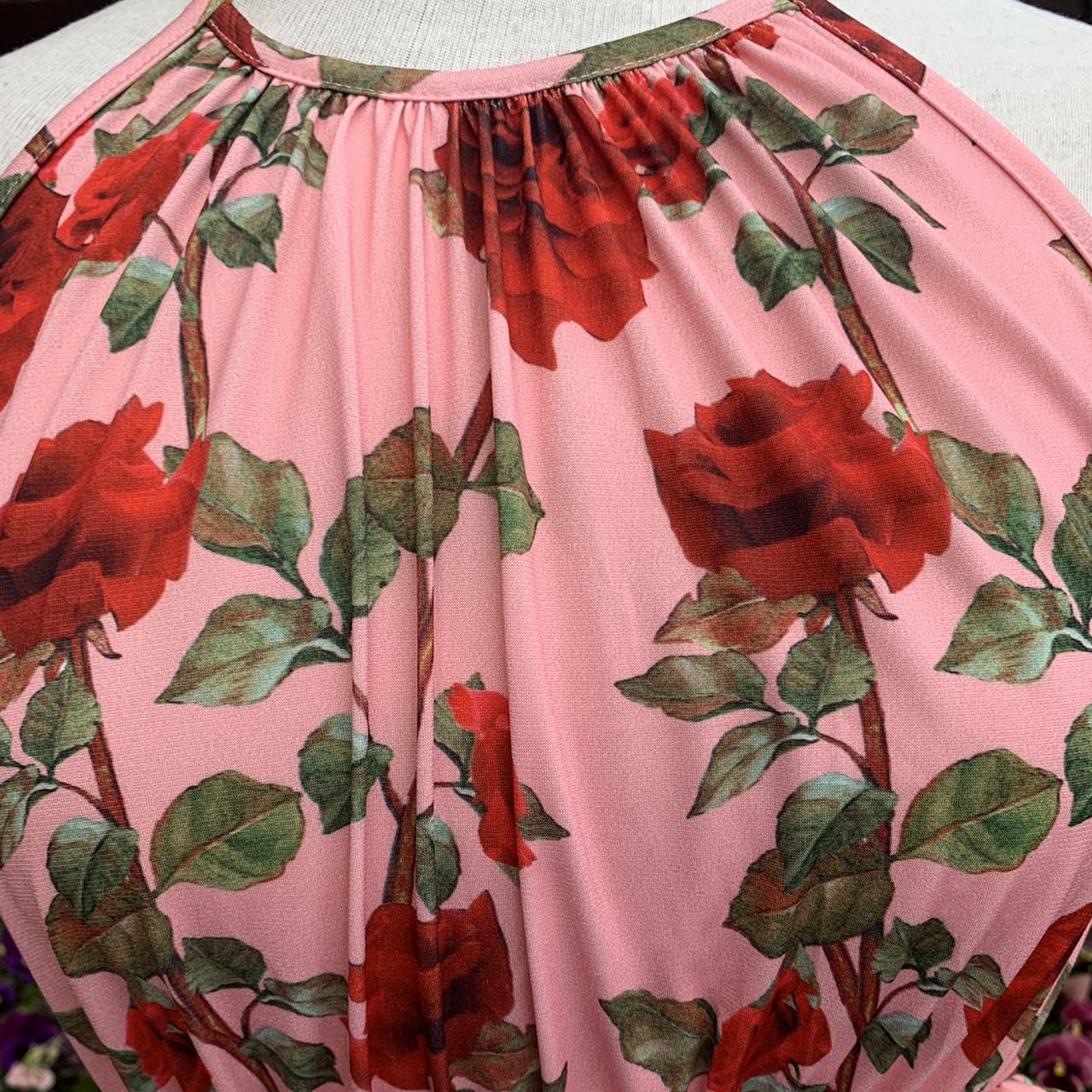 Pretty Little Thing PLT Rose Print Floral Halter... - Depop