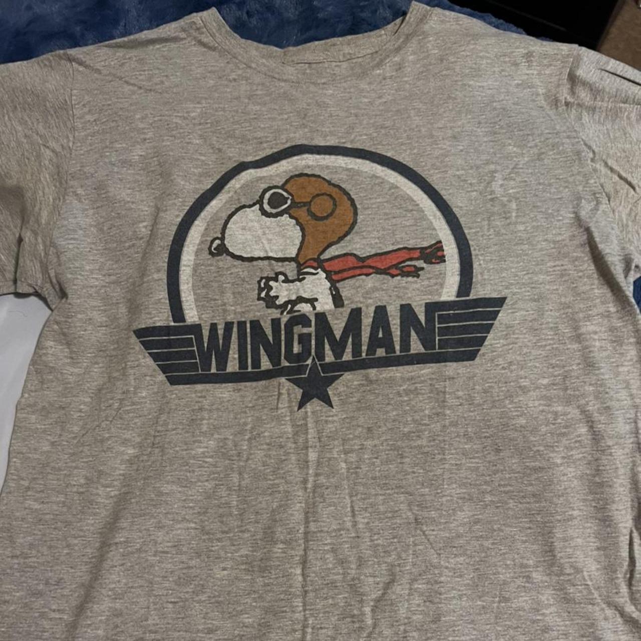 Peanuts “wingman” SMALL shirt. In good shape! - Depop