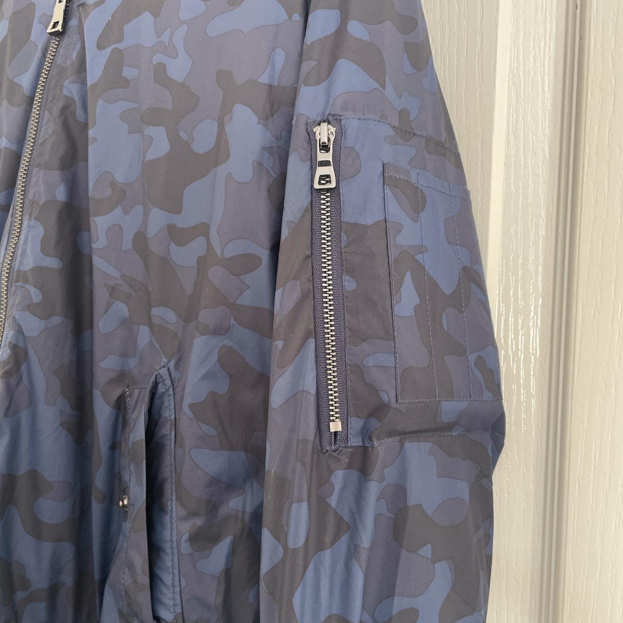 Blue army print Bomber jacket, only worn a couple of... - Depop