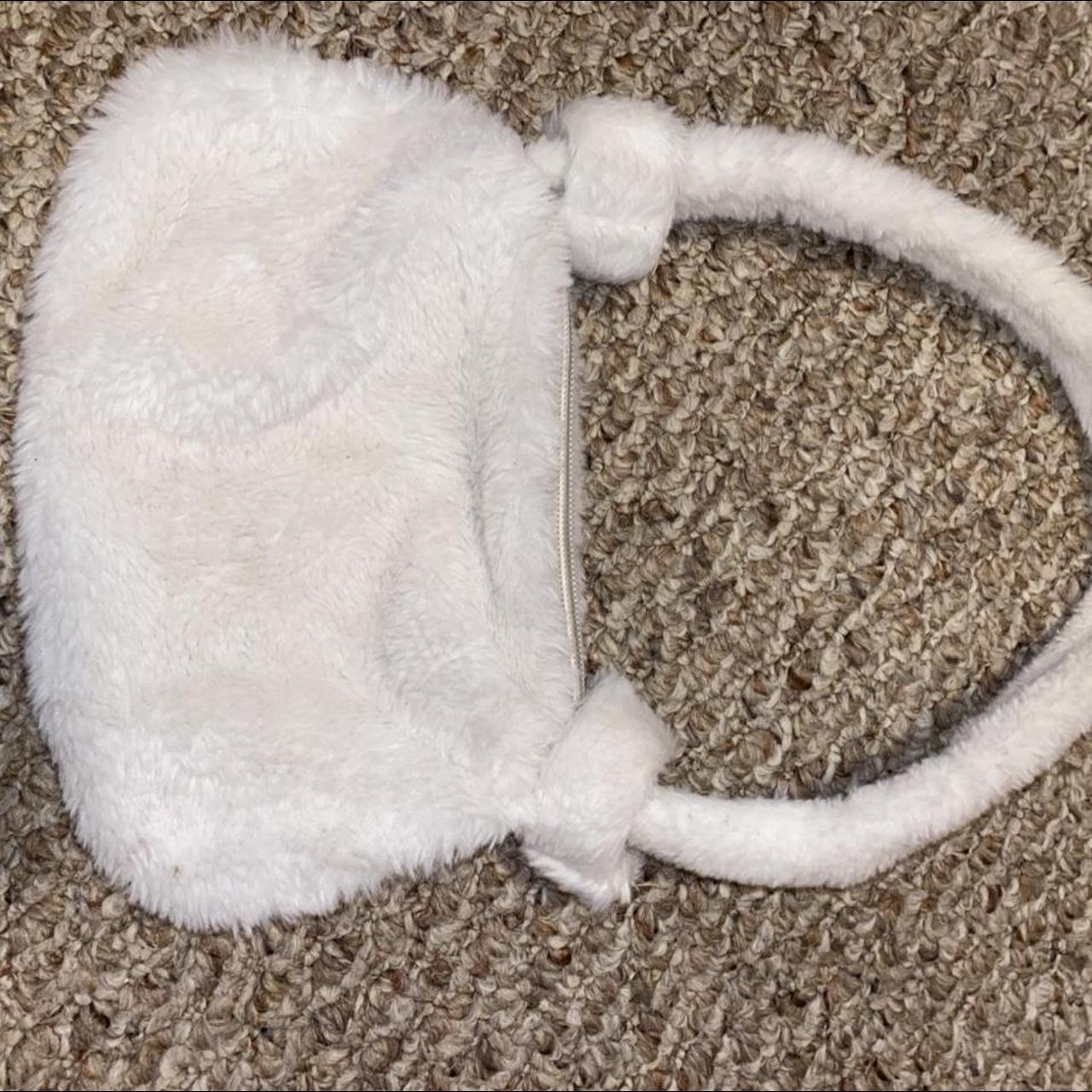 🤍🤍 WHITE FUR PURSE mini fluffy purse/tote bag 📍... - Depop