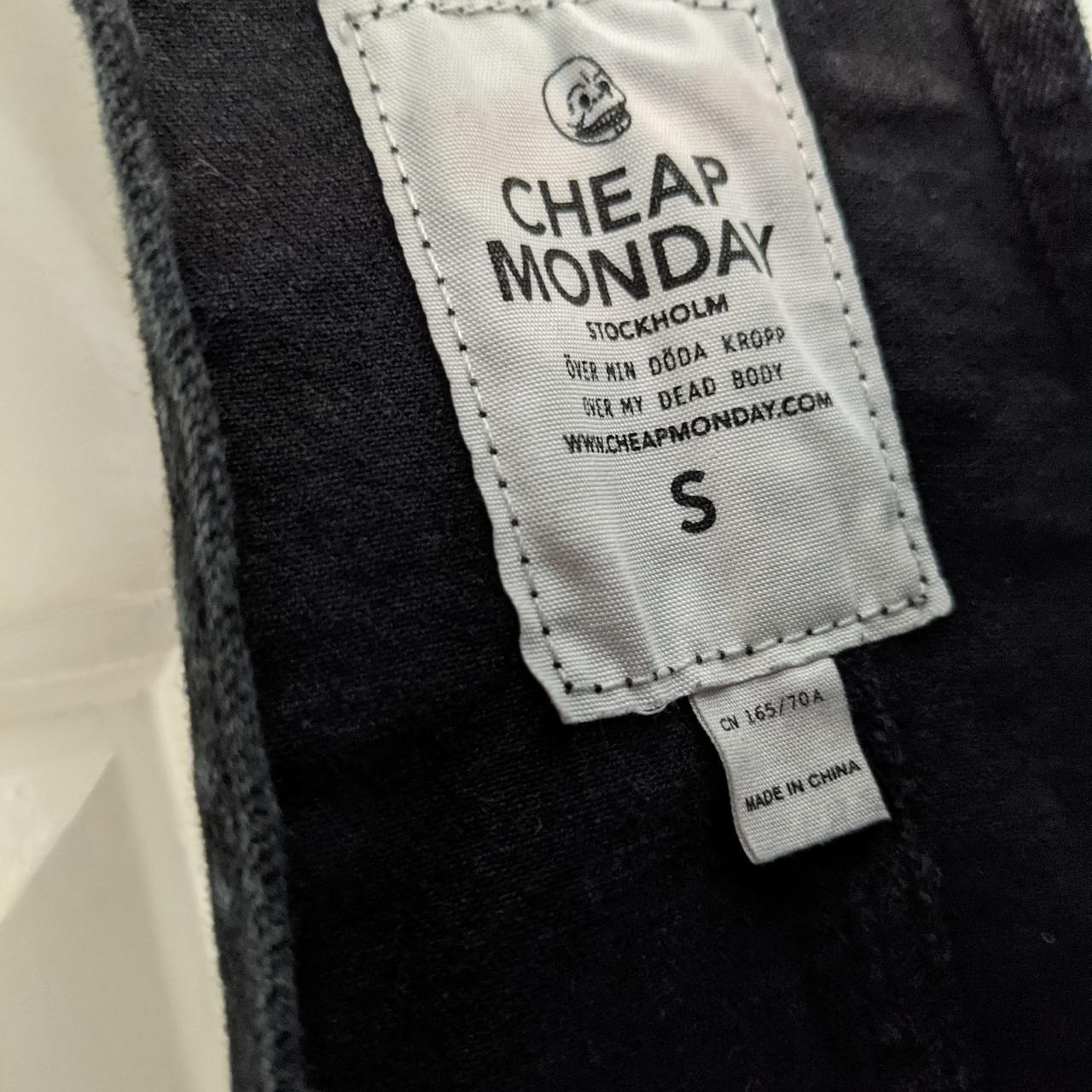 Cheap Monday skinny black denim dungarees. Very tiny... - Depop