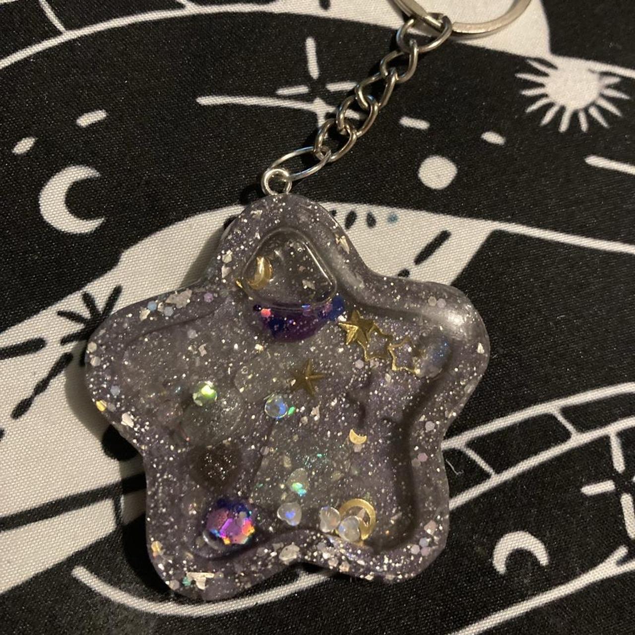 Star shaped sparkly shaker keychain Handmade by... - Depop