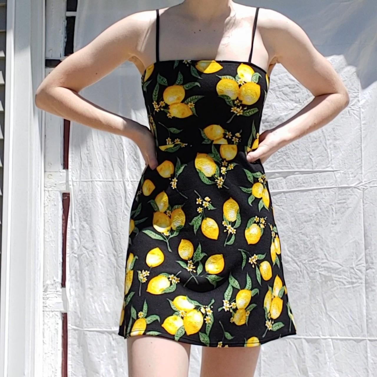 Black Strappy Mini Dress With Botanical Depop