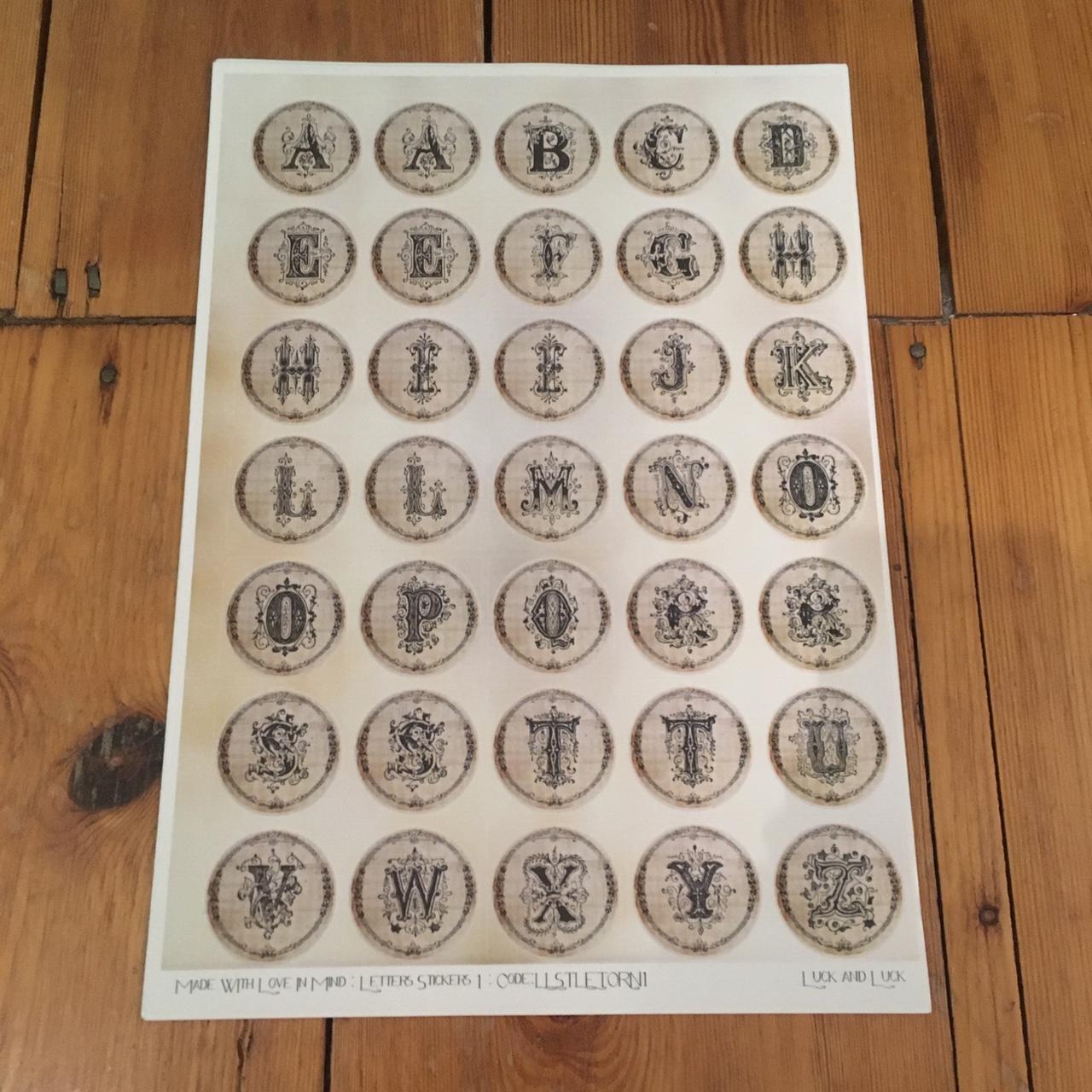 Vintage / antique aesthetic alphabet stickers -... - Depop