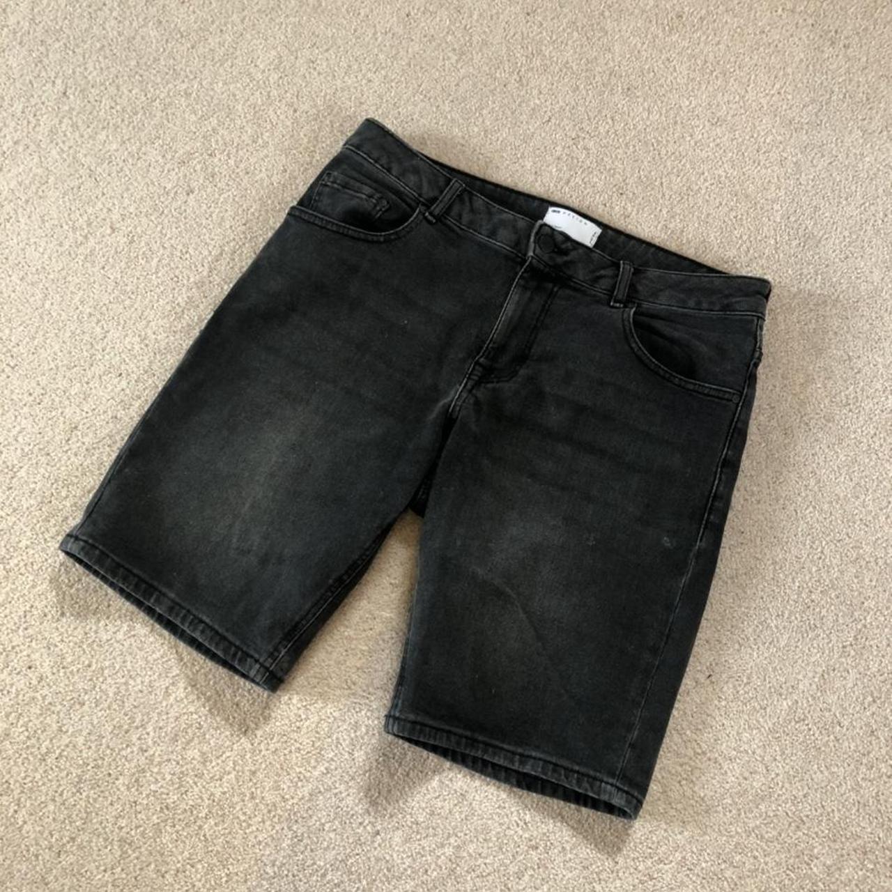 ASOS DESIGN SHORTS ASOS design black washed skater... - Depop