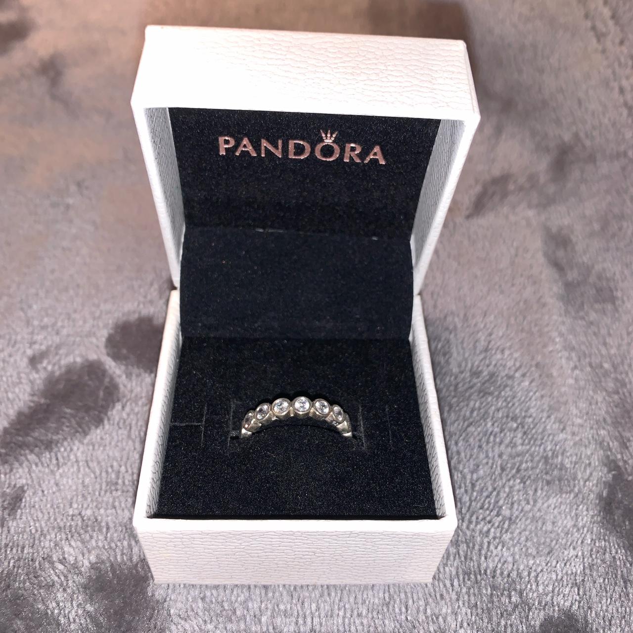 Brand new silver diamond pandora ring brand new size... - Depop