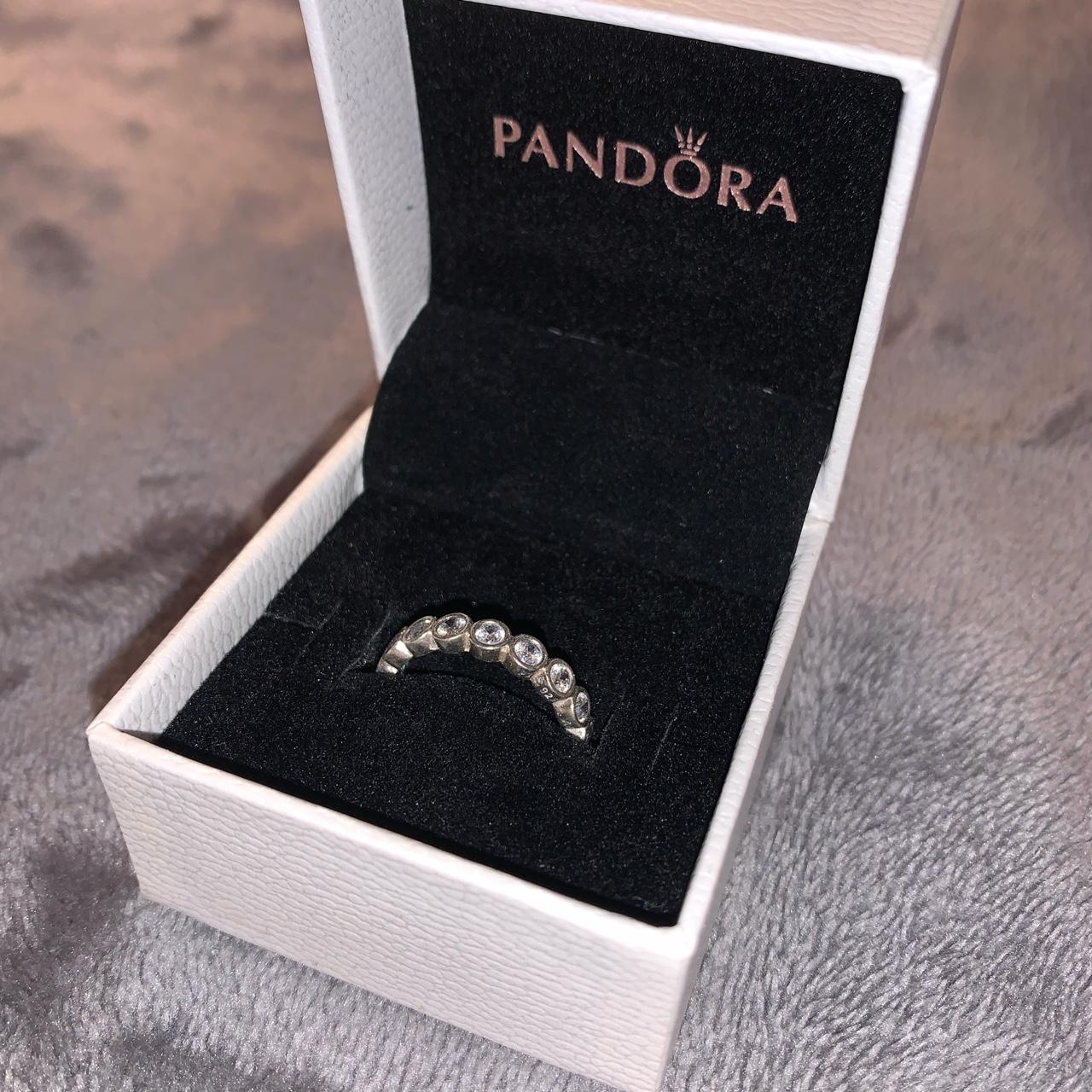 Brand new silver diamond pandora ring brand new size... - Depop