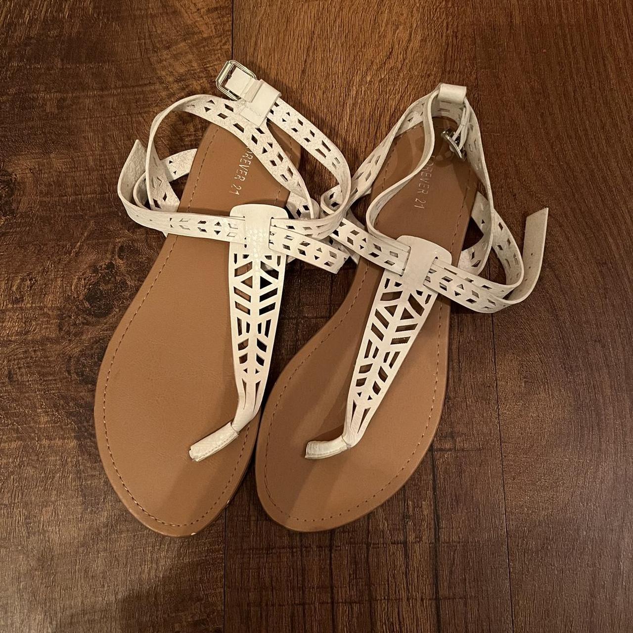 Forever 21 Women's White Sandals | Depop