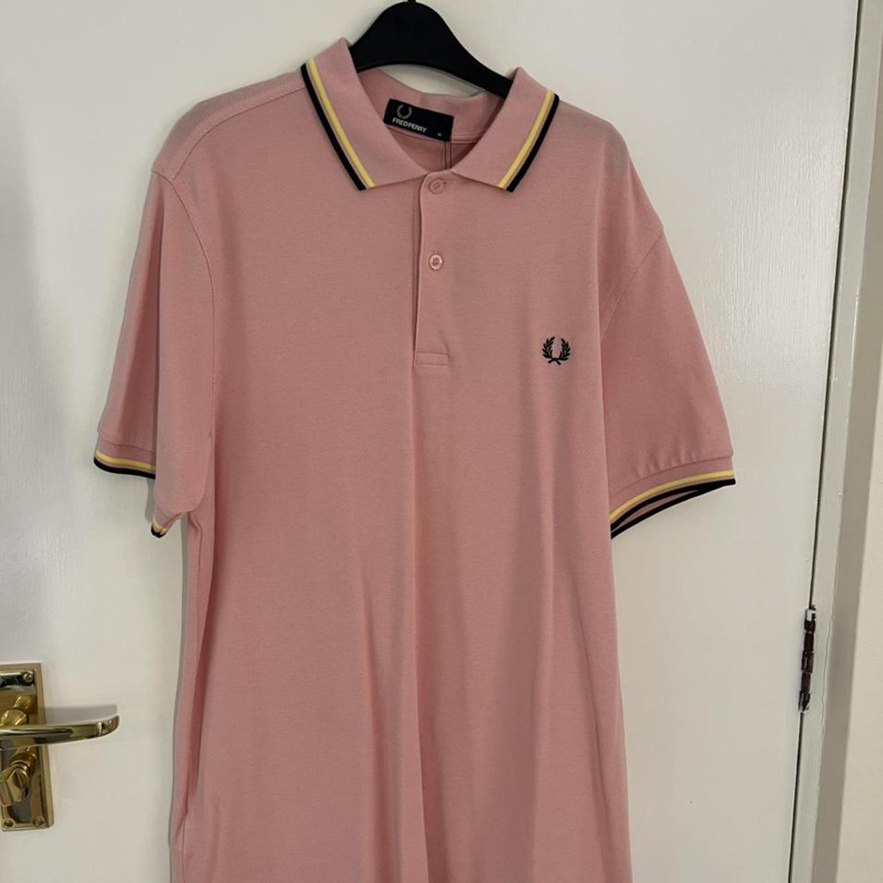 BRAND NEW Fred Perry pink polo shirt in size medium... - Depop