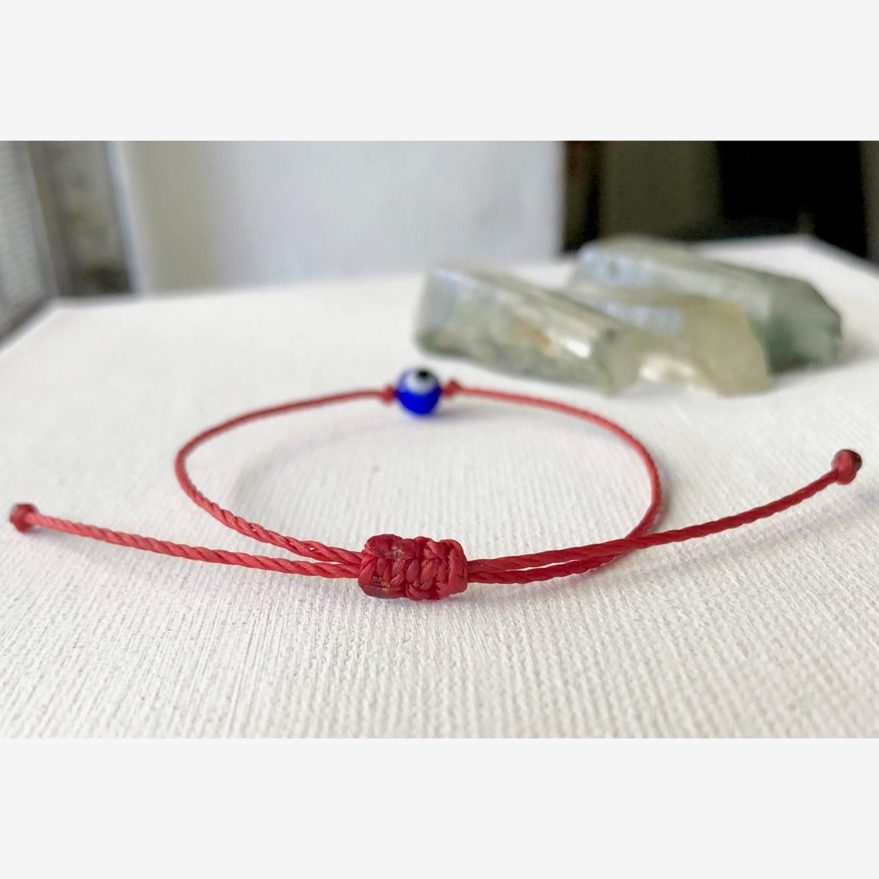 Blue 🧿 Turkish Evil Eye (Red Thread) Minimalist... - Depop