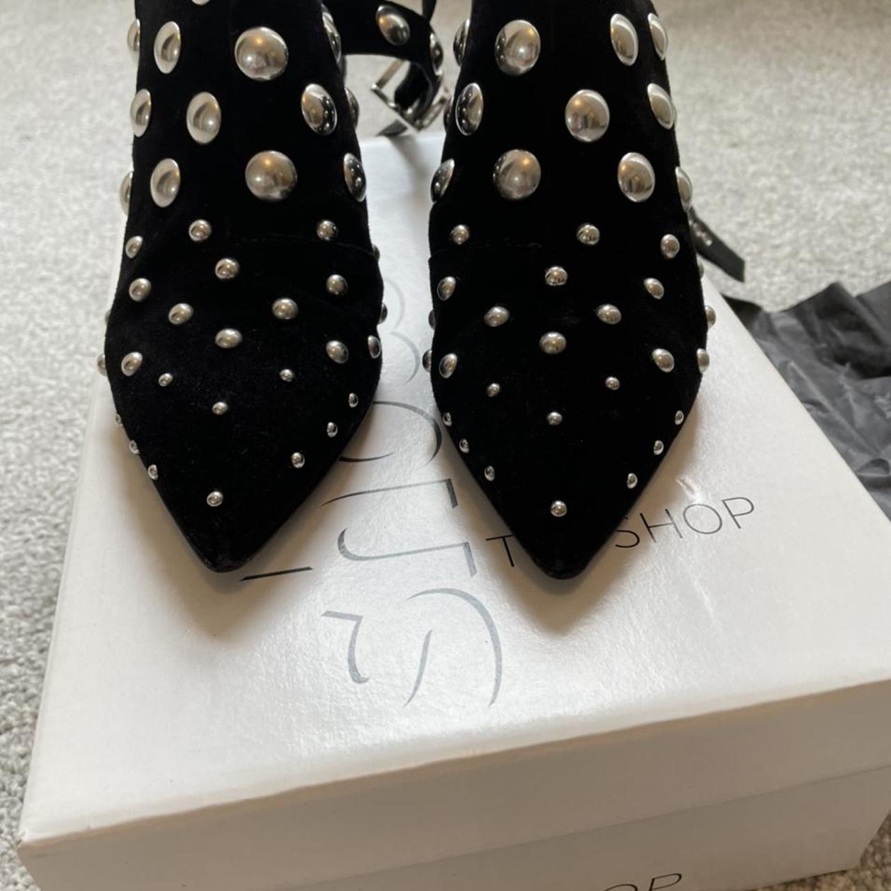 TOPSHOP Madness Studded Suede Ankle Boots As new -... - Depop