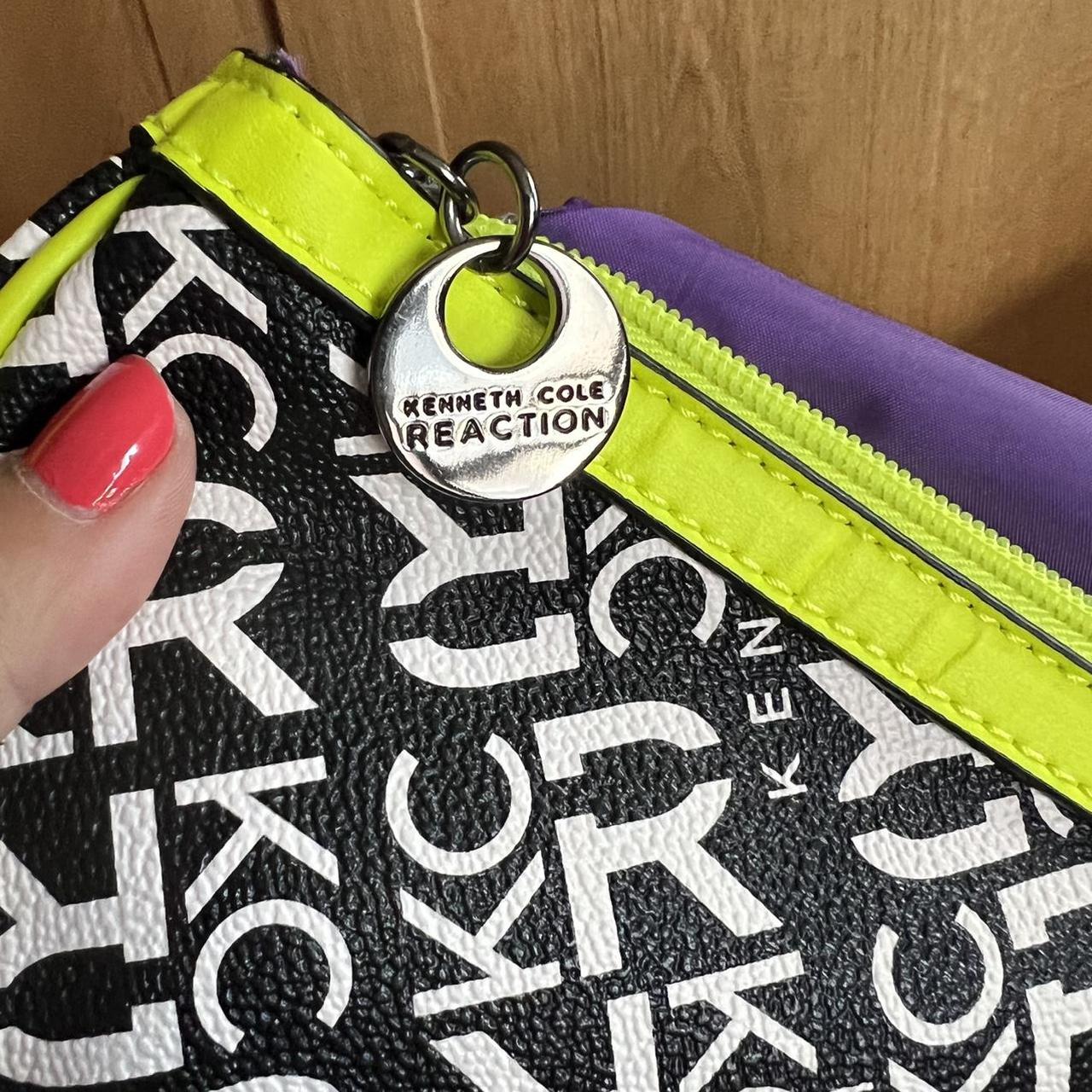 Kenneth Cole Reaction Black / Neon Yellow Tote Bag... - Depop