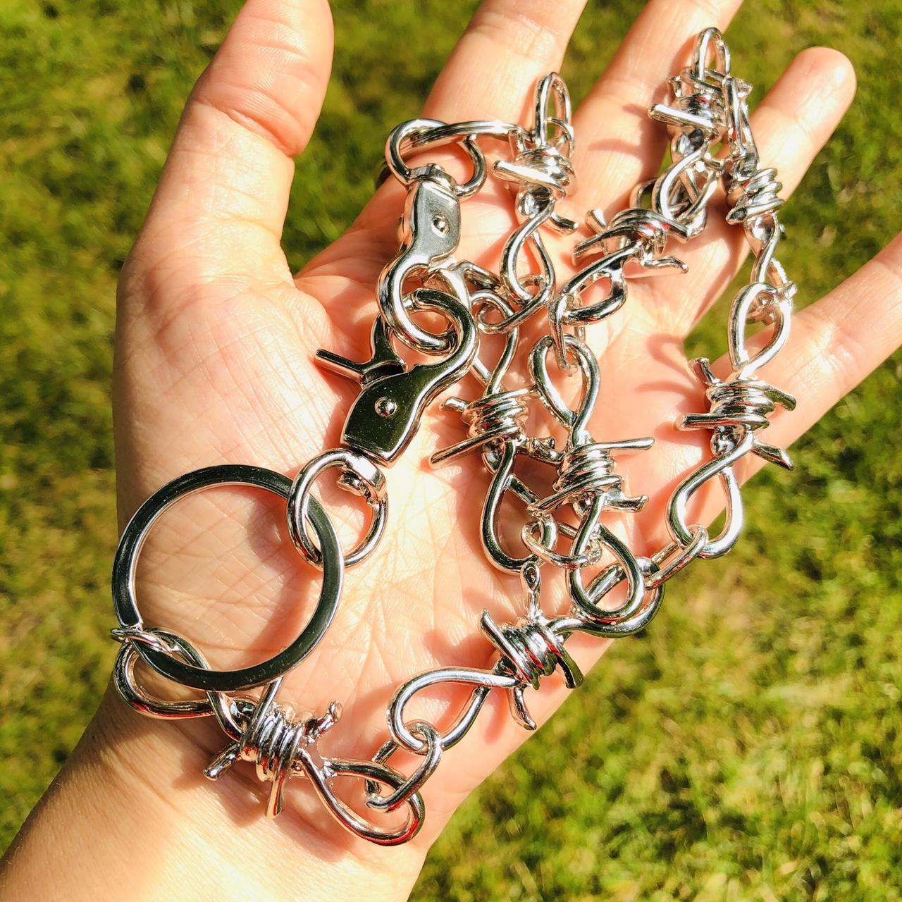 Chunky Unisex barbed wire link Wallet Pants Chain... - Depop