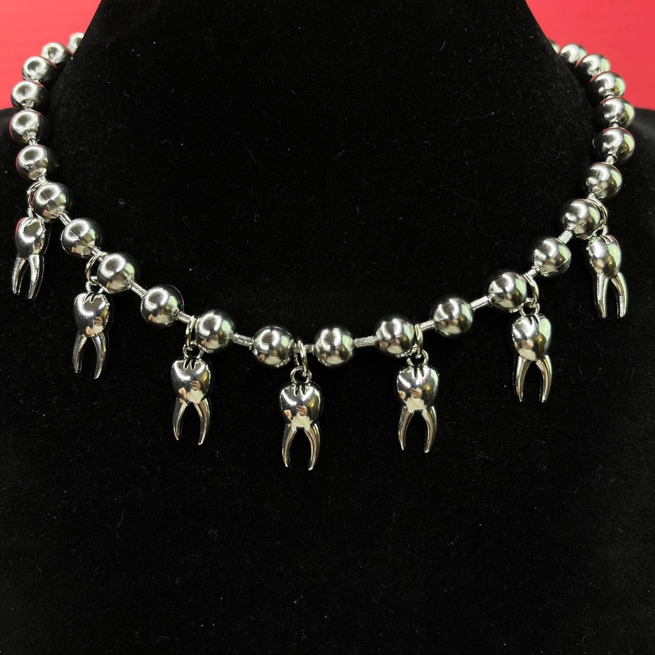 Punk Rock Gothic Chunky Tooth 🦷 Teeth Big Ballchain... - Depop