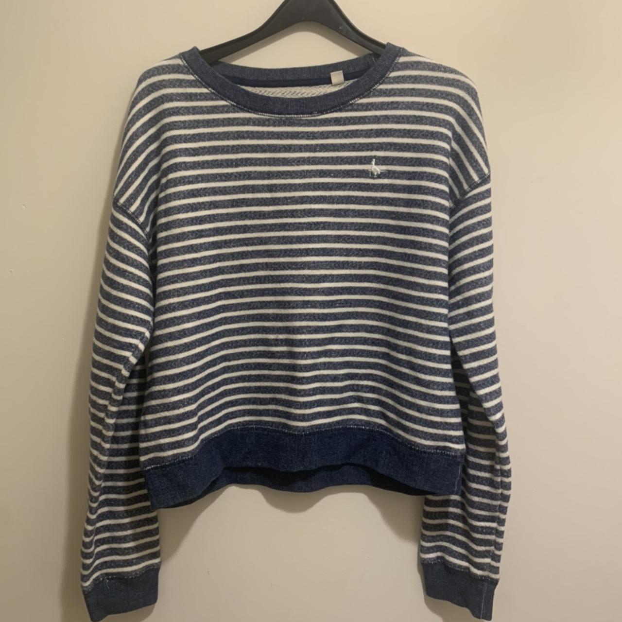 Navy and white striped Jack Wills sweatshirt ... - Depop