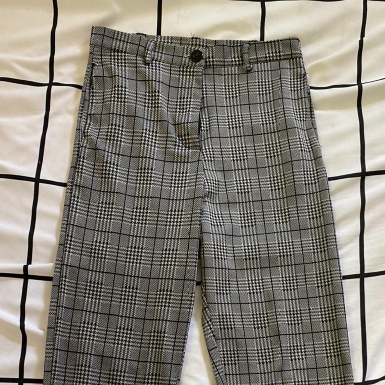 ~plaid straight leg pants ~super soft, stretchy... - Depop