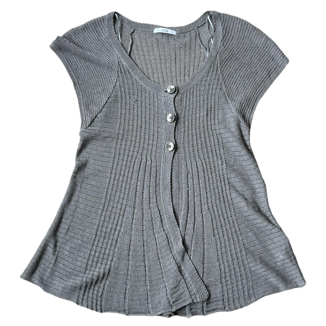 Y2K knit button top great condition with a loose... - Depop