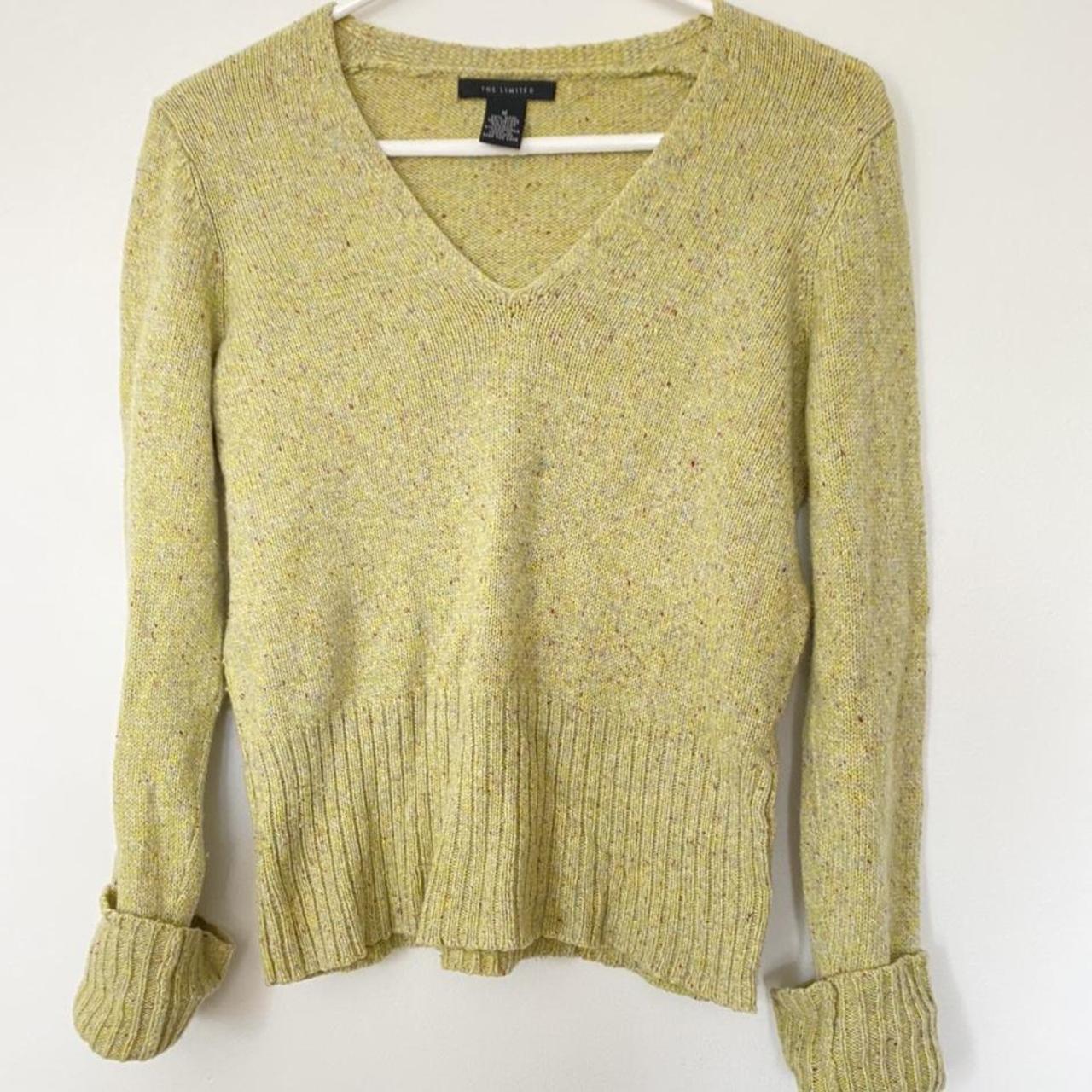 Bright green knit form fitting sweater #sweater... - Depop